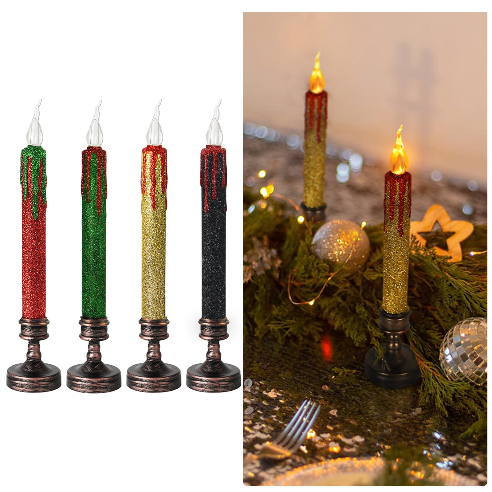 kiskick Set of 2 Flameless Candle Lamps – Realistic Flickering Effect ...