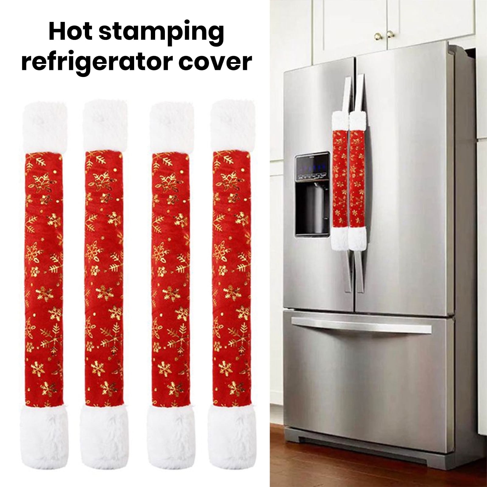kiskick Set of 4 Christmas Snowflake Refrigerator Handle Covers – Soft ...