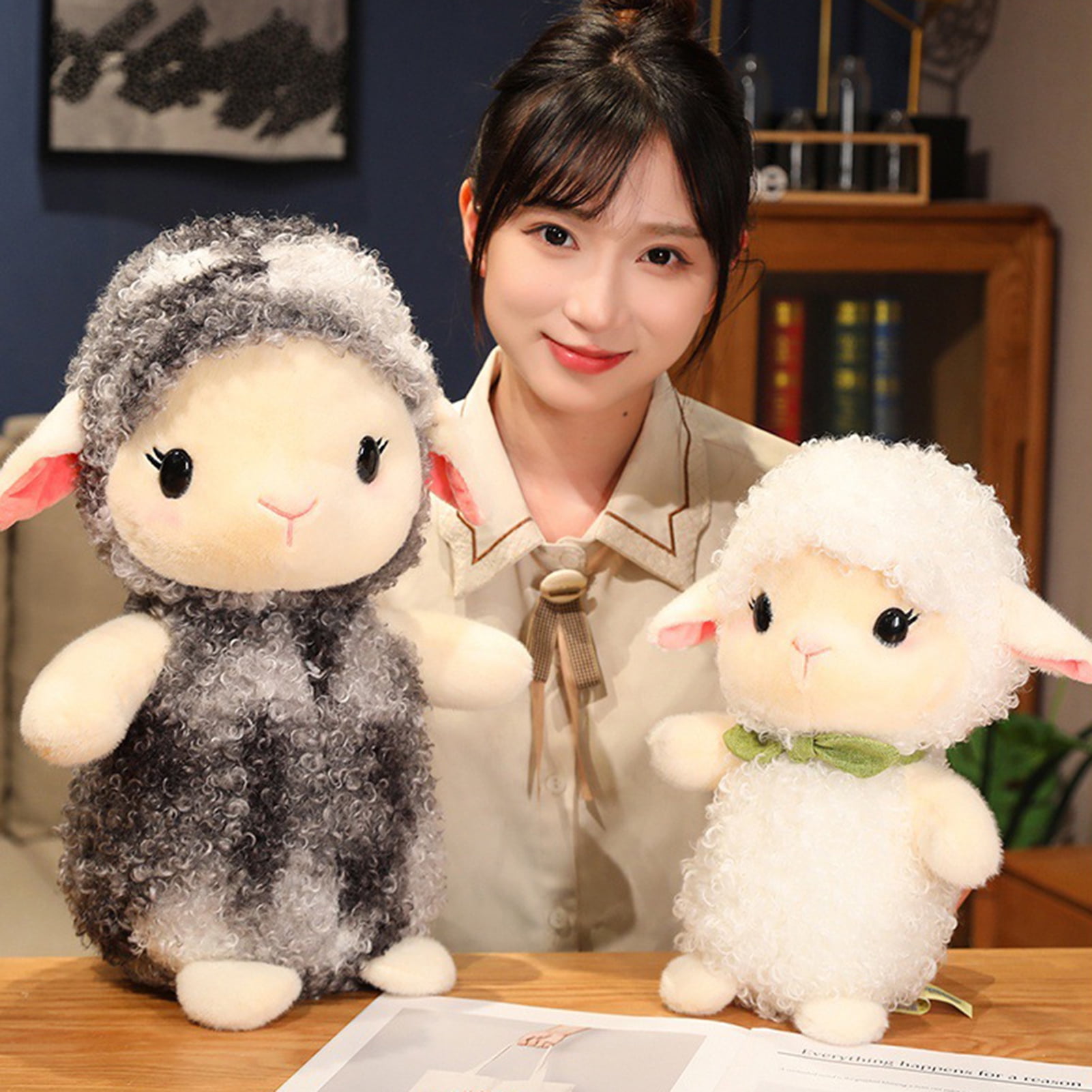 kiskick Sheep Plush Doll, PP Cotton Fully Filled, Super Cute Lamb Doll ...