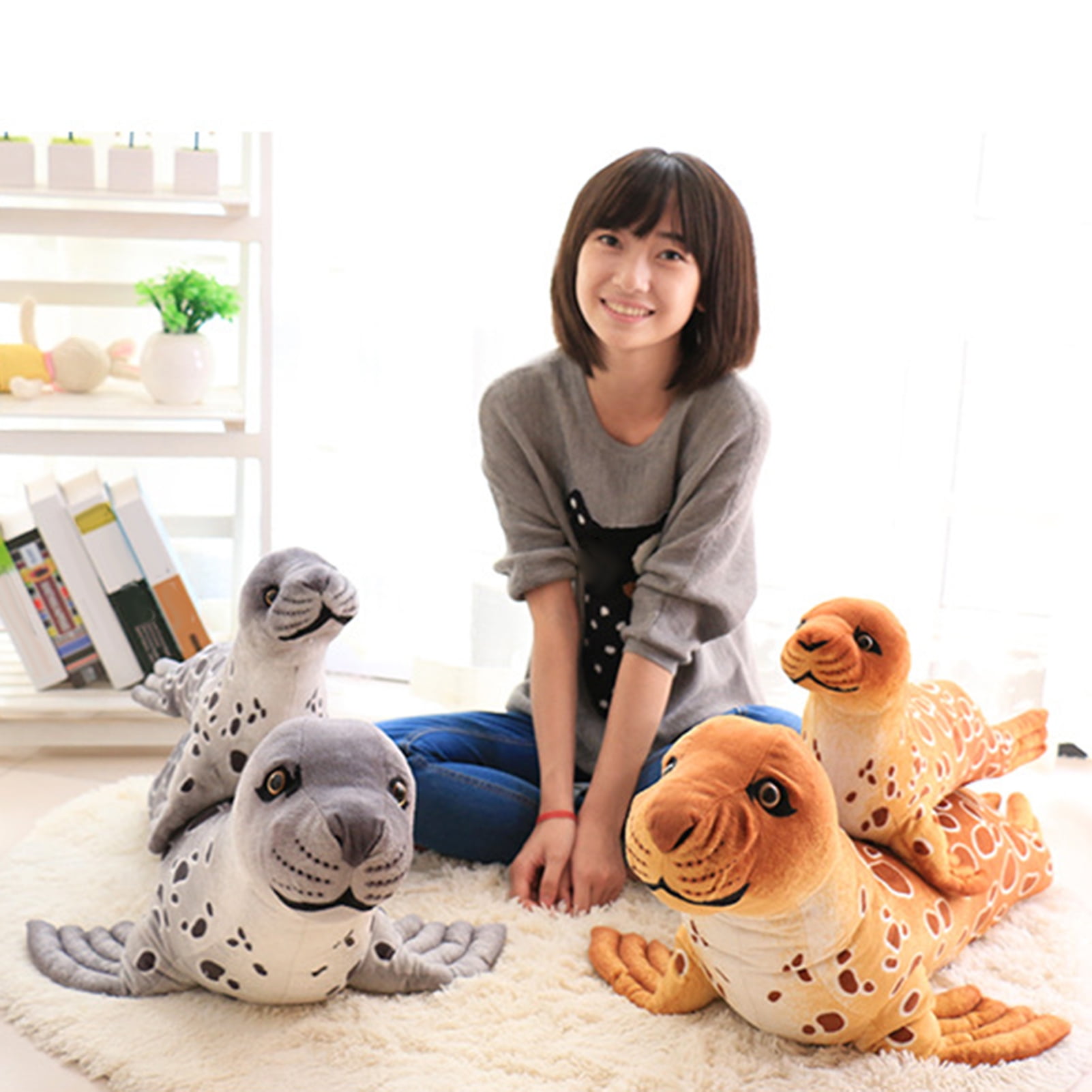 kiskick Simulation Seal Stuffed Doll Toy, 3D Vivid Look, Cute Seal ...