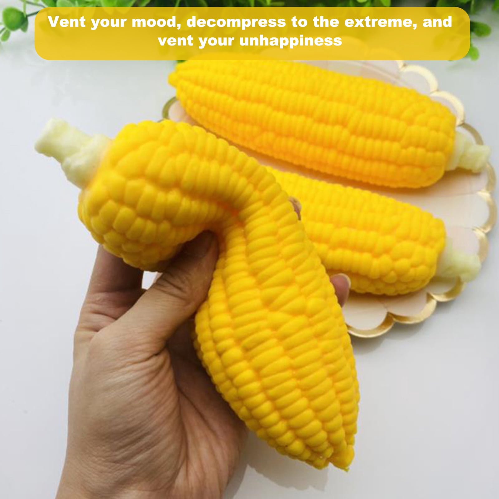 kiskick Stretchable Decorative Props - Fruit Corn Stress Reliever Toy ...