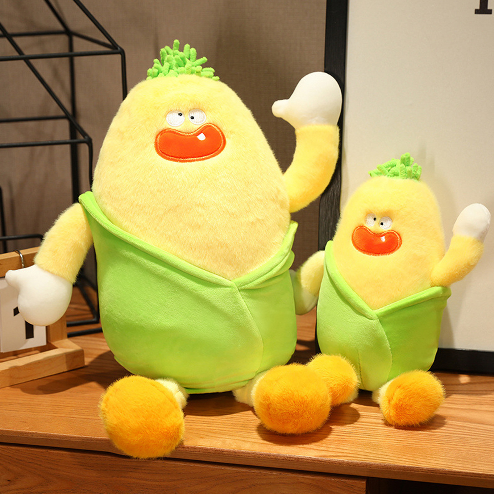 kiskick Stuffed Corn Plush Toy with Long Legs, Cute Soft Fluffy PP ...