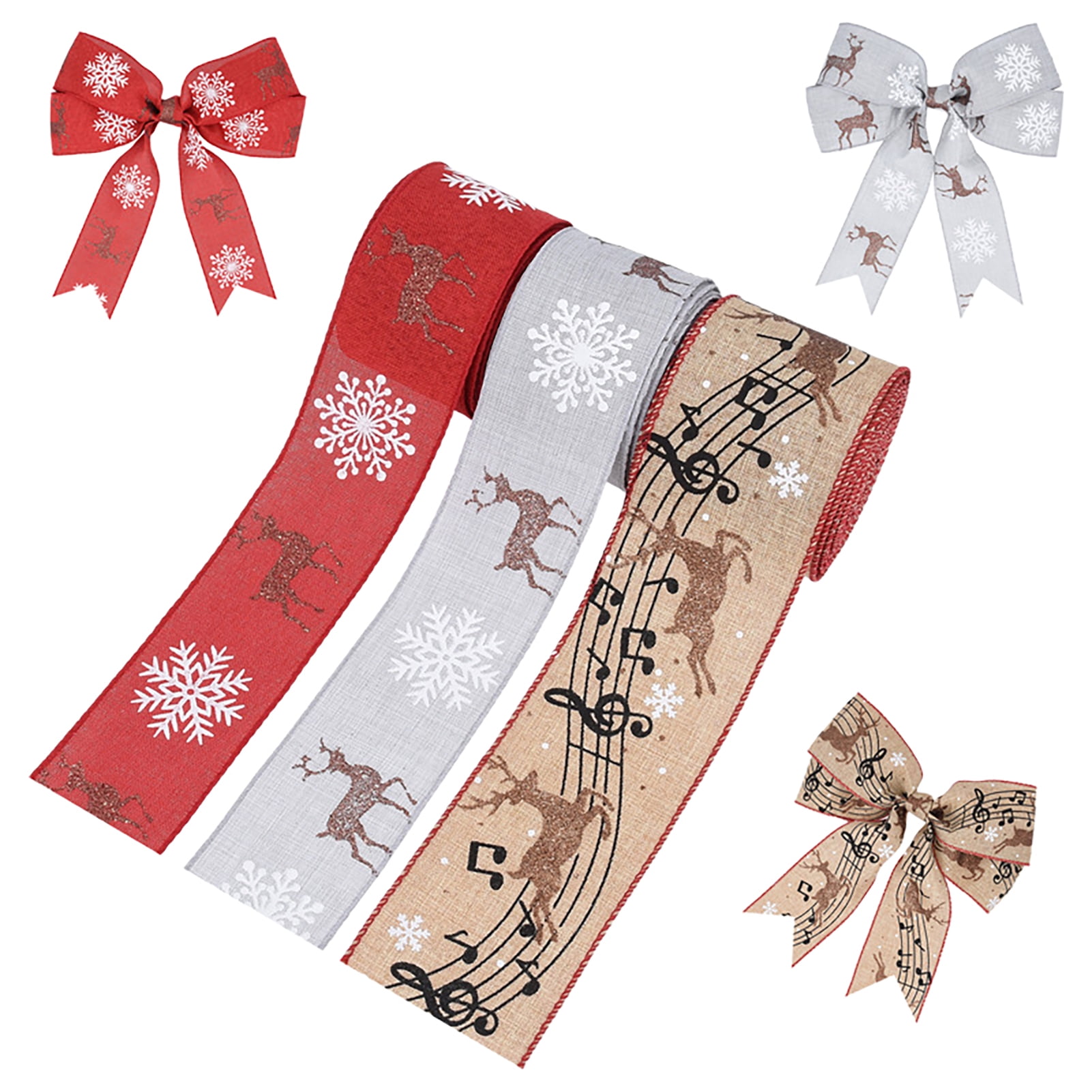 kiskick Tear-resistant Christmas Ribbon Set - 5cm/6.3cm Thicker Anti ...