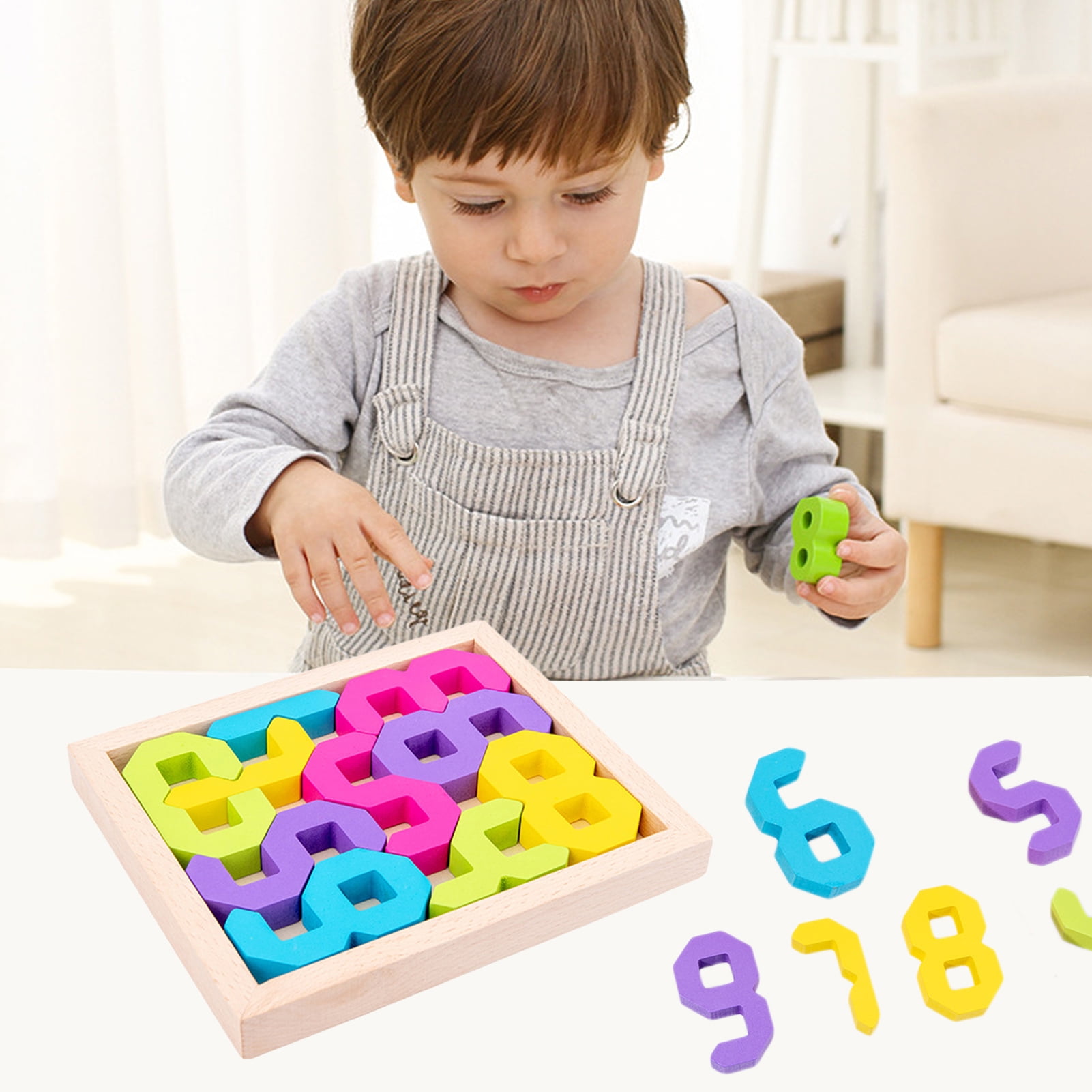kiskick Wooden Blocks Puzzle, Brain Teasers Toy, Bright Colors, Smooth ...