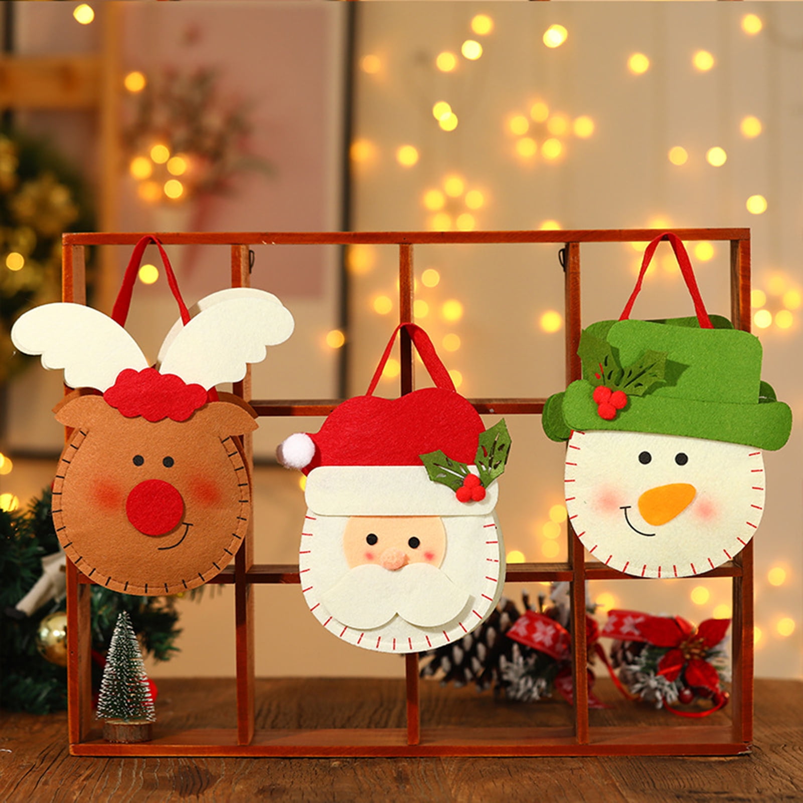 kiskick Xmas Candy Bag Increase Festive Atmosphere: Cute Round Bottom ...