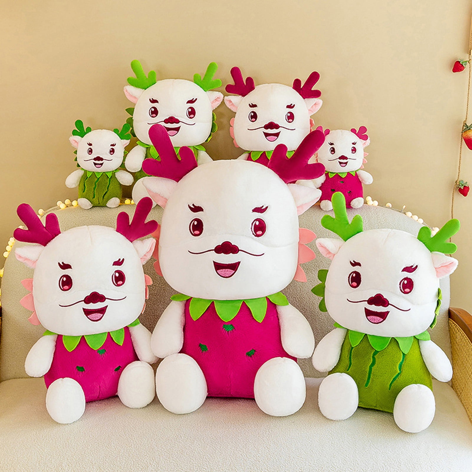 kiskick Zodiac Mascot Luck Dragon Plush Toy, 2024 Chinese New Year ...