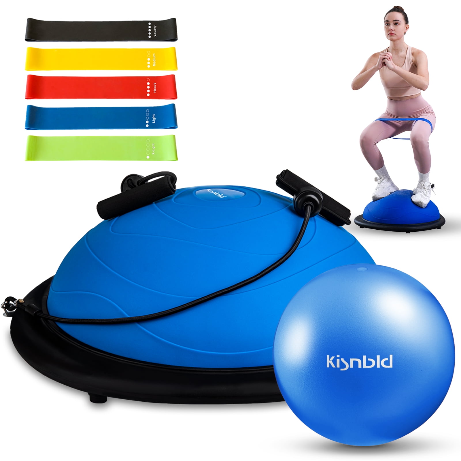 kisnbld Half Balance Ball Trainer, Inflatable 23 Inch Half Exercise ...
