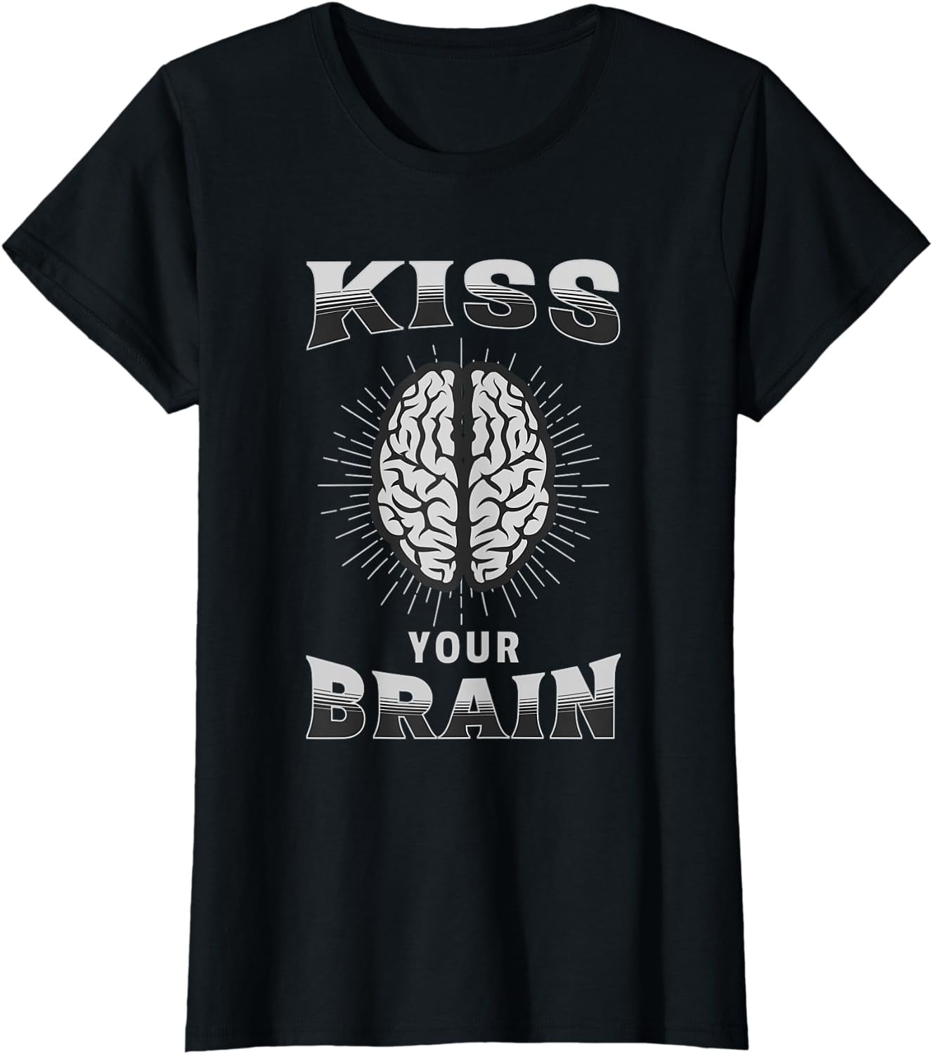 kiss Your Brain Funny Teaching Teacher's Day T-Shirt Black Tee ...