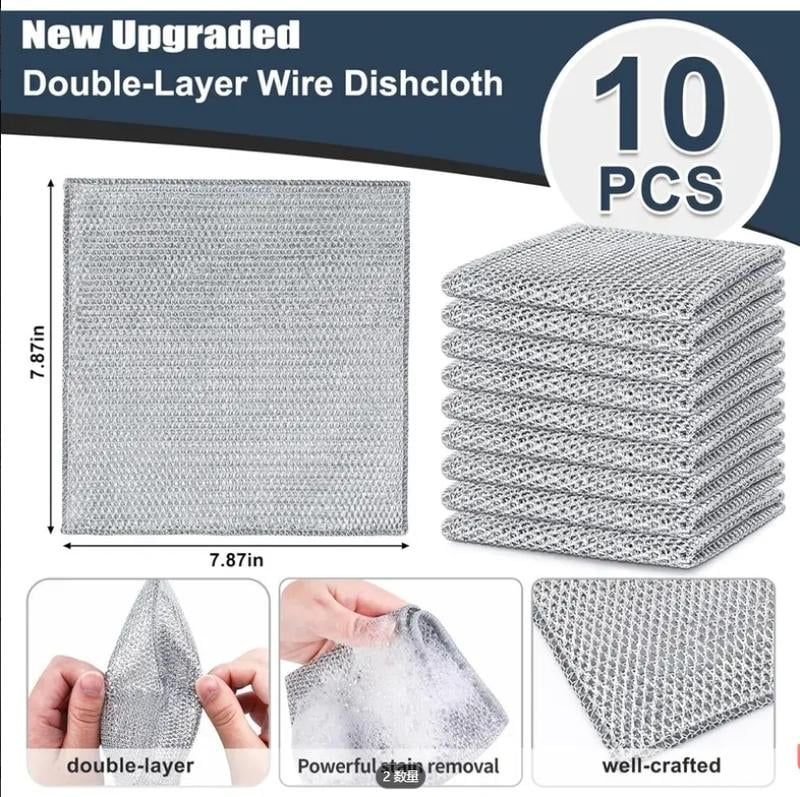 kitchen cleaning cloths 10 Counts Non Scratch Wire Dishcloth ...