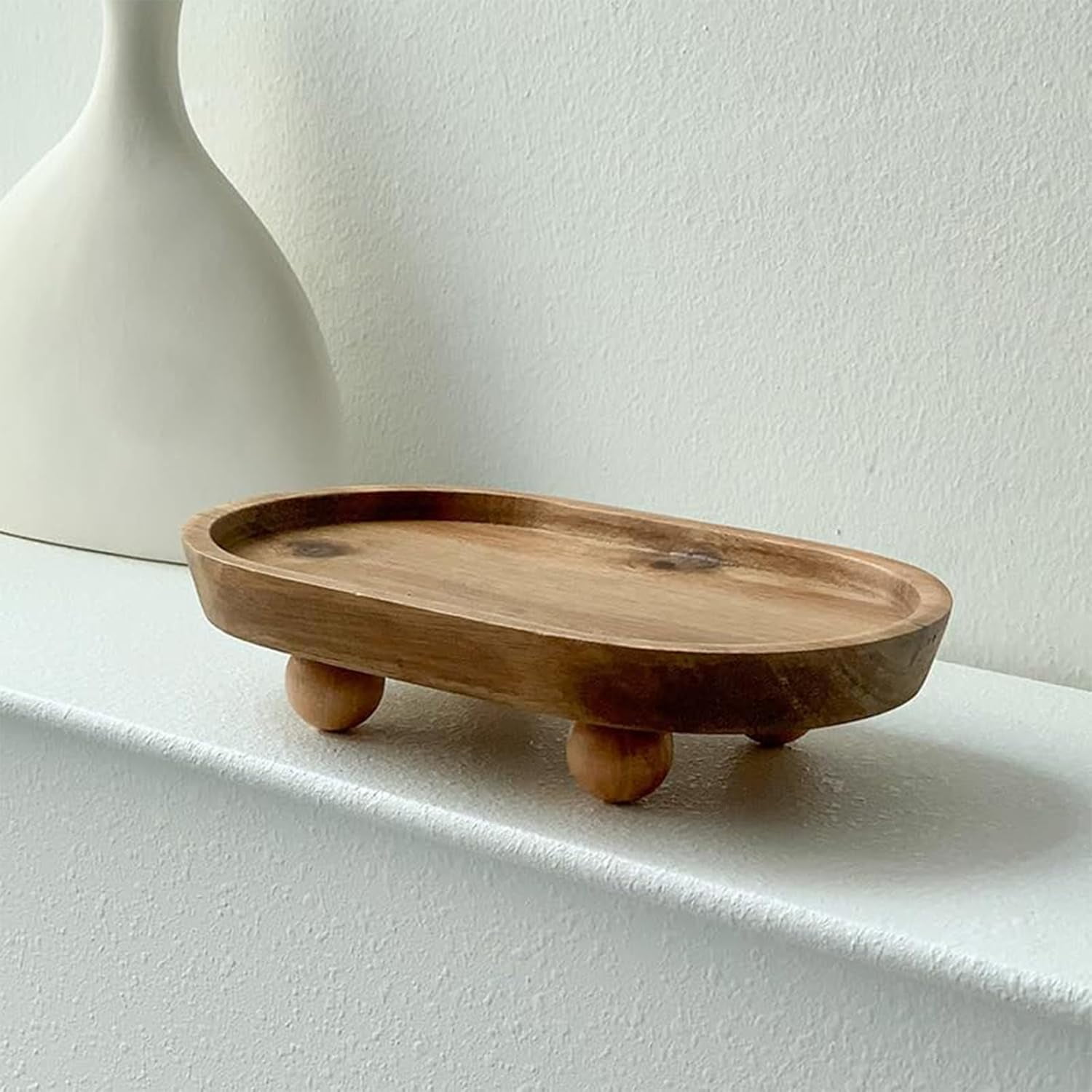 kitchen counter decor Small Wooden Riser Wooden Pedestal,Round wooden ...