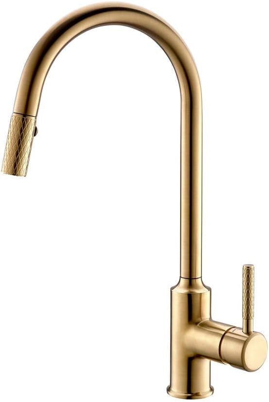kitchen faucets with pull down sprayer, pull out, 2, all copper gold ...