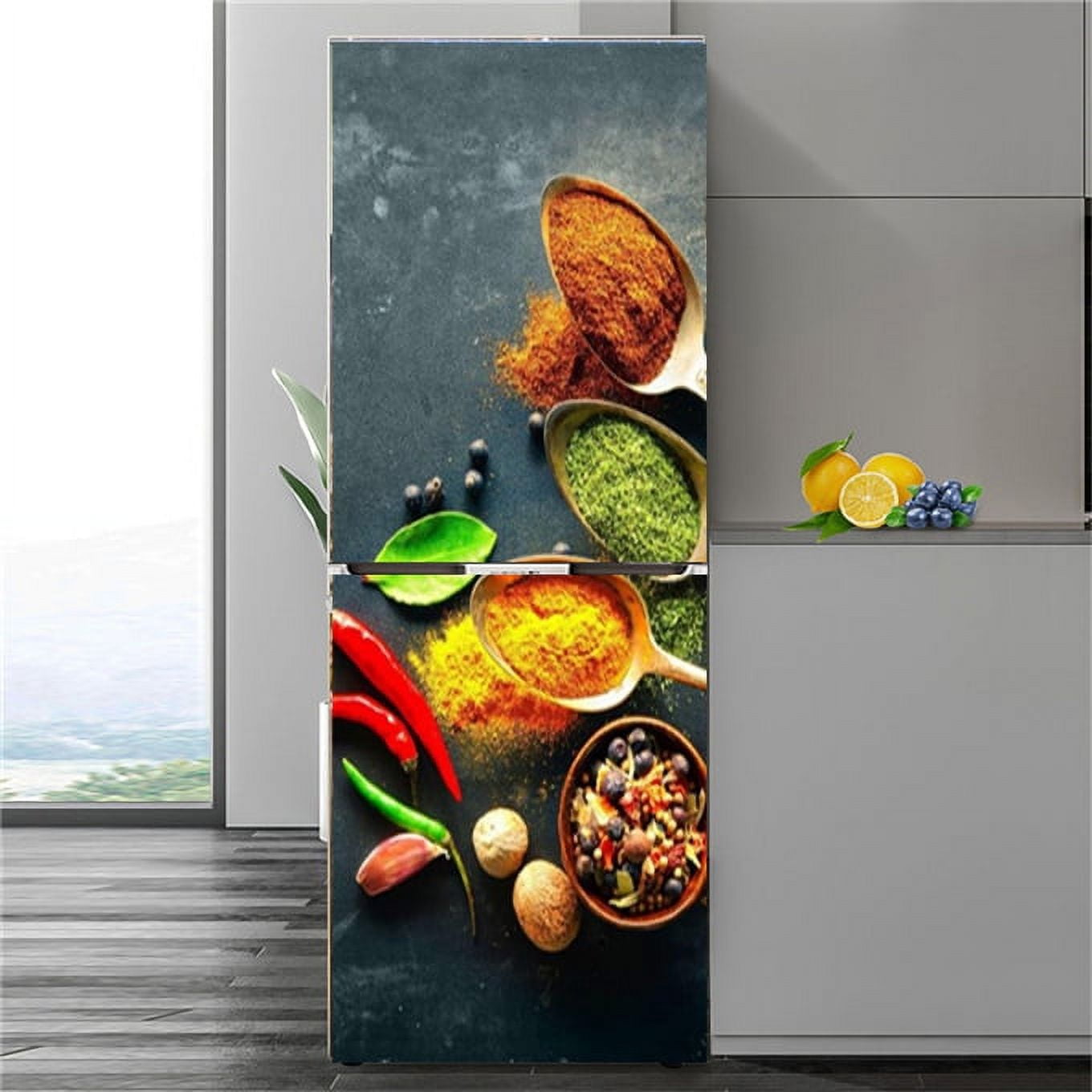 kitchen ration Fridge Sticker Self Adhesive Vinyl Fruit Door Poster ...