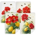 kitchen towels summer A painting of lemons and flowers with bees flying ...