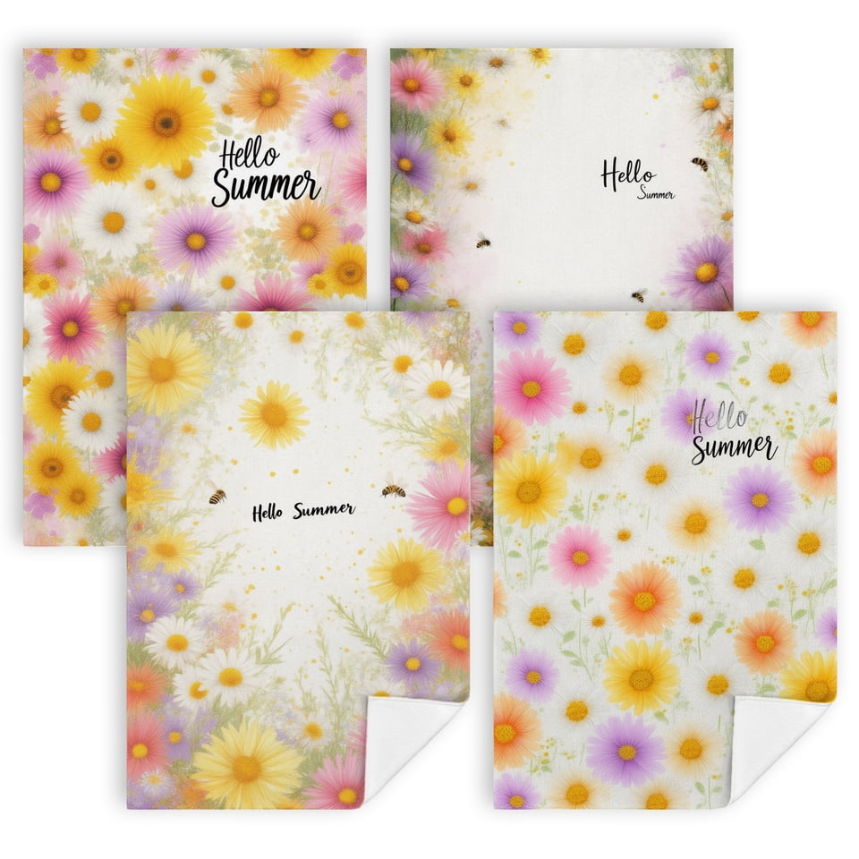 kitchen towels summer theme a bunch of colorful flowers with the words ...