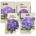 kitchen towels summer theme A purple hydrangea with green leaves on a ...