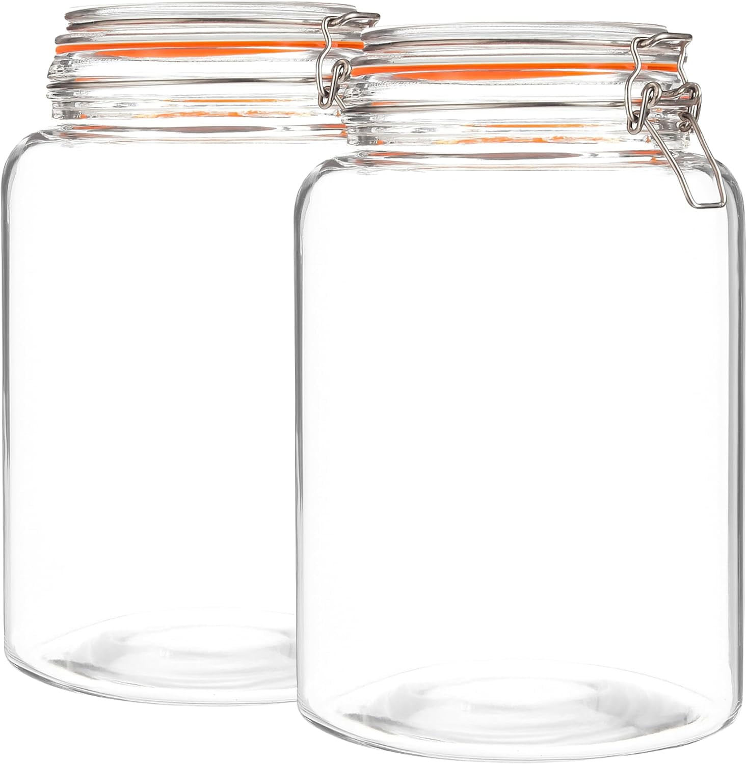 kitchentoolz Large 1 Gallon Glass Mason Jar with Hinged Lids, Extra ...