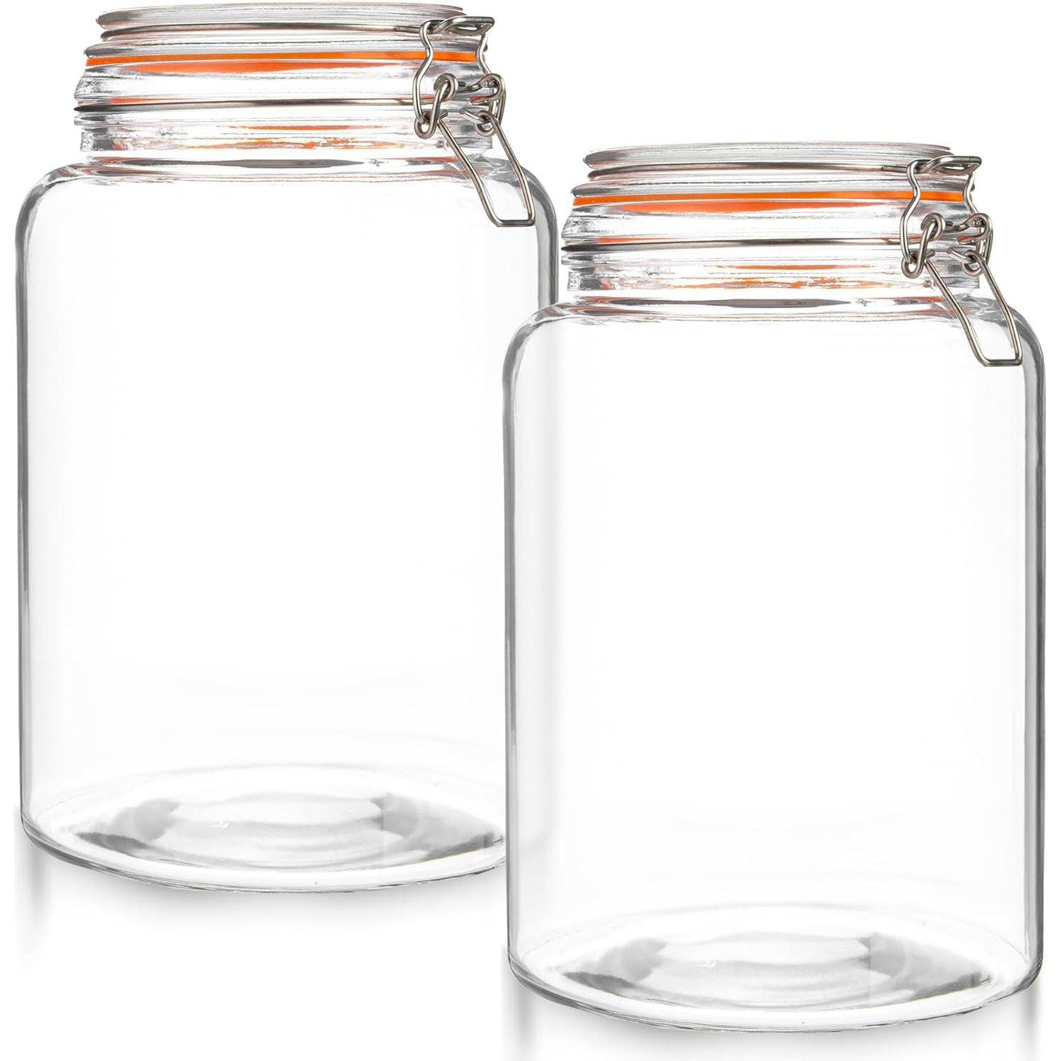 kitchentoolz Large 1 Gallon Glass Mason Jar with Hinged Lids, Extra ...