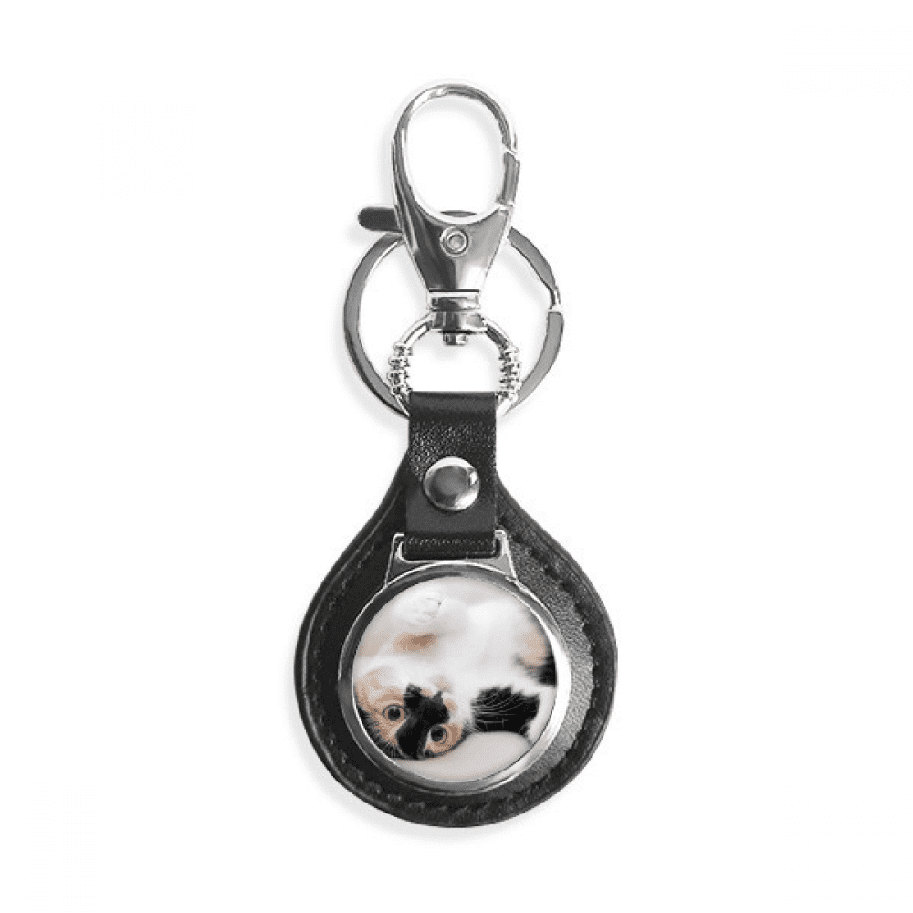 kitty cat stripes relax sleep animal key link chain keyholder finder ...