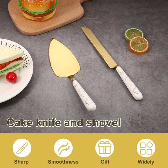 kitwin 2Pcs Cake Cutter and Server Set Stainless Steel Cake Cutting Set ...