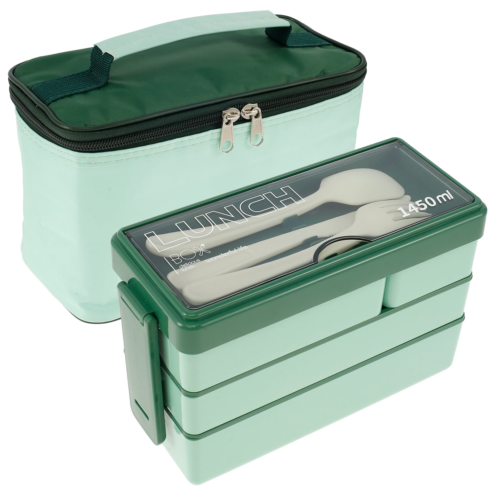 kitwin 3 Tier Bento Box with Compartments 1450ml Stackable Lunch Box ...