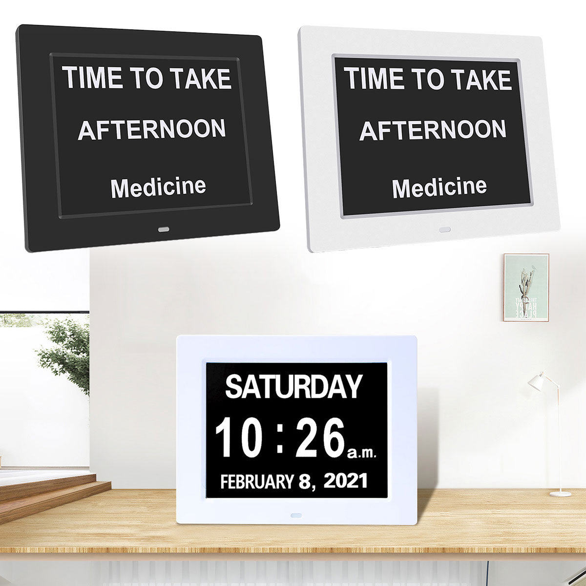 Kitwin Elderly-Friendly Digital Day Calendar Clock with Large Numbers ...