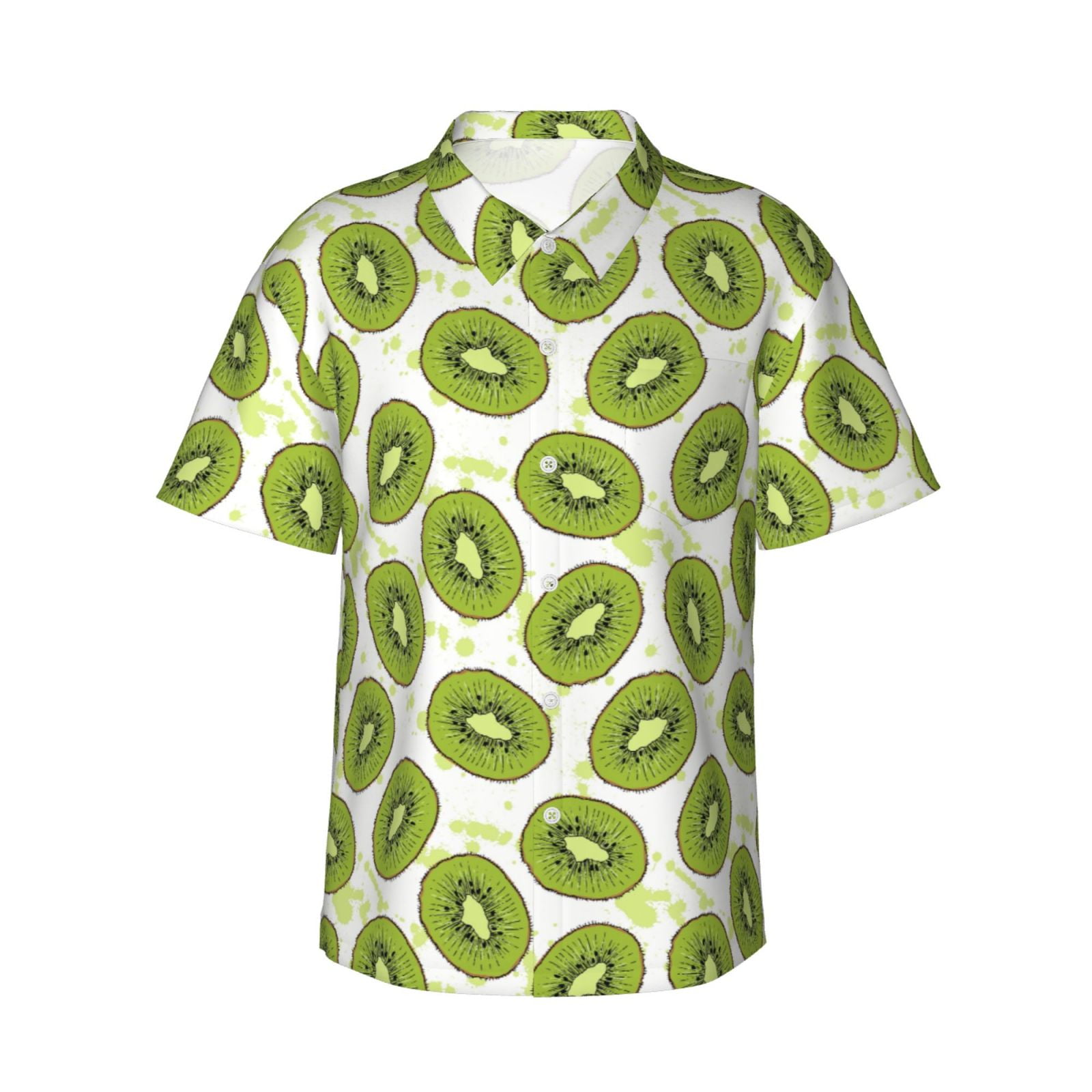 kiwi Fruit Pattern Mens Shirts Hawaiian Shirt Casual Button Down Short ...