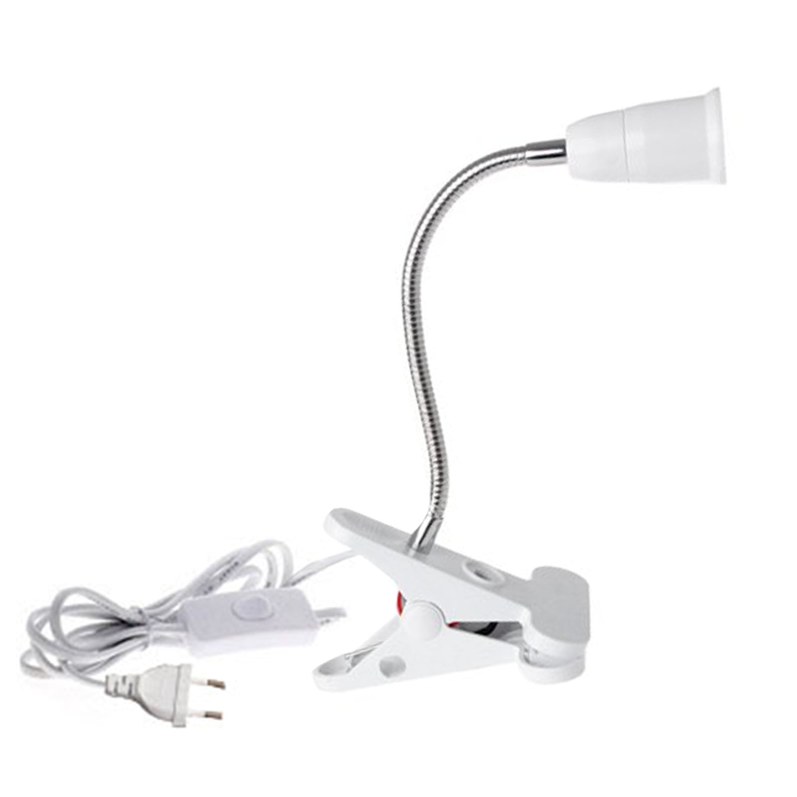 kjfef Aluminum Wire Neck Clip Light Socket,Desk Clip Clamp Lamp Holder ...