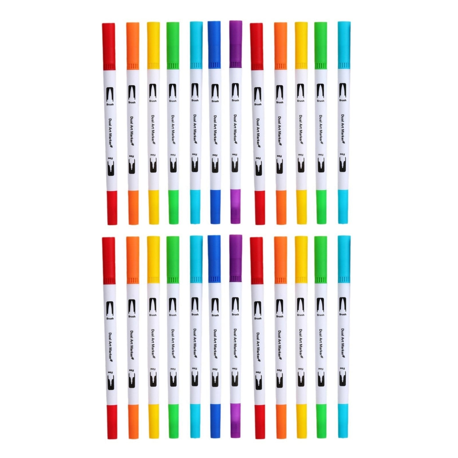 kjfeif 12/24Colors Watercolor Markers with Flexible Brush Pens for Pros ...
