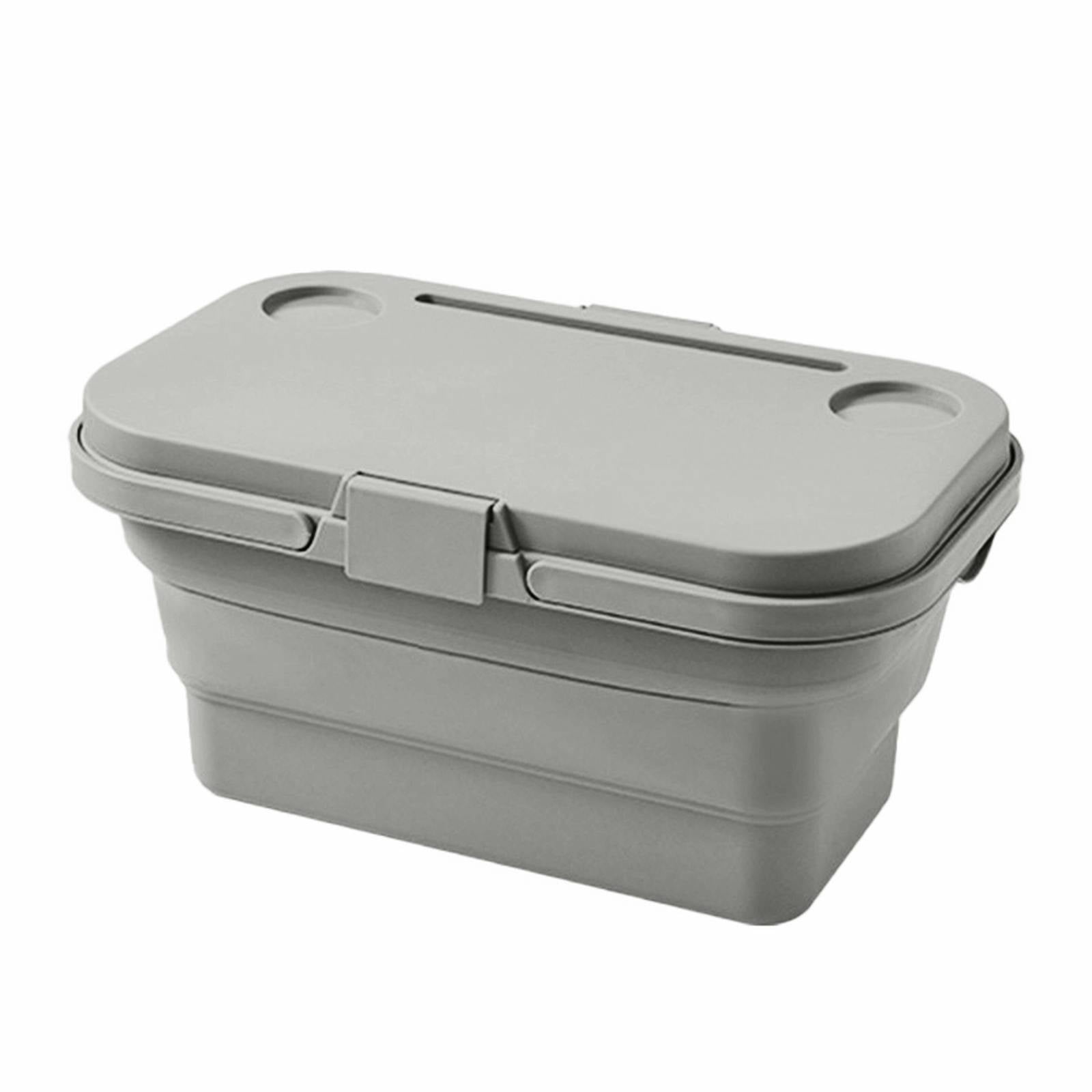 kjfeif 16L Picnic Basket With Handles & Lid As Stand Up Table Foldable ...