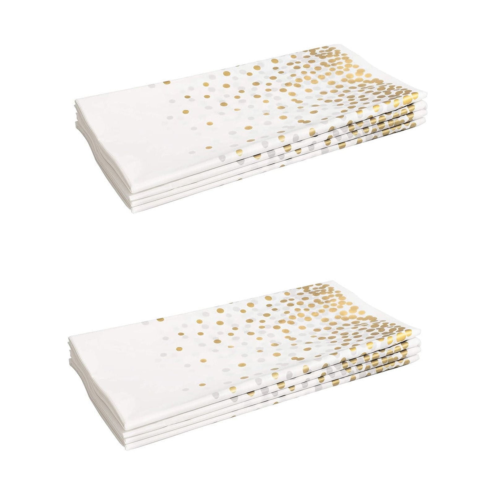 kjfeif 2 Packaging White amd Gold Plastic Tablecloth, 54 inch x108 inch ...