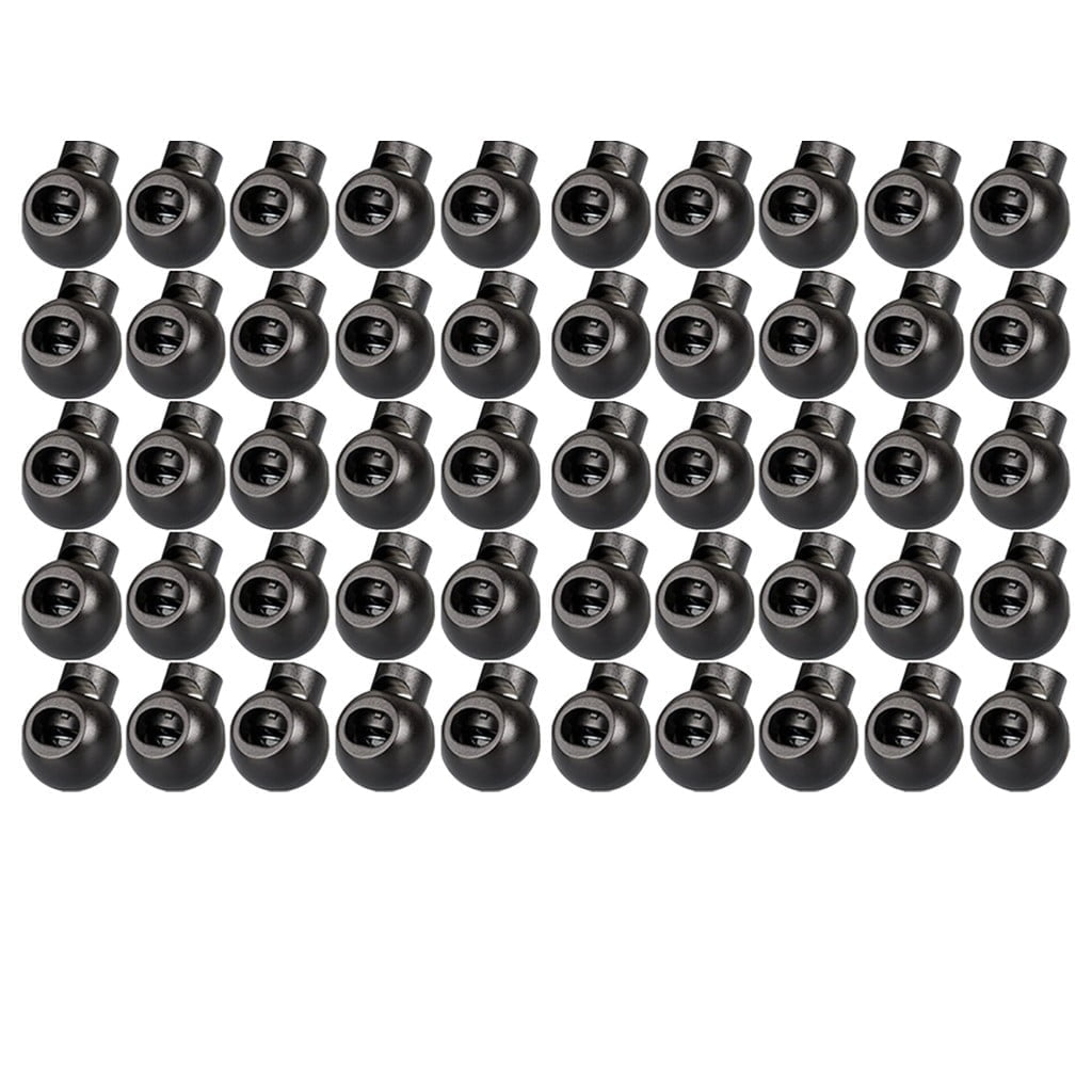 kjfeif 2025 Upgraded Rope Cord Locks 50pcs Clip Ends Round Ball Shape ...