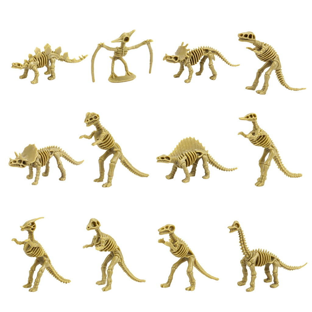 kjfeif 24pcs Dinosaur Fossil Skeleton Assorted Figures Dinosaur Bones ...
