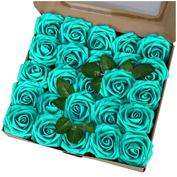 kjfeif 25 Pcs Valentine's Day DIY Daily Gift Rose Foam Flower ...