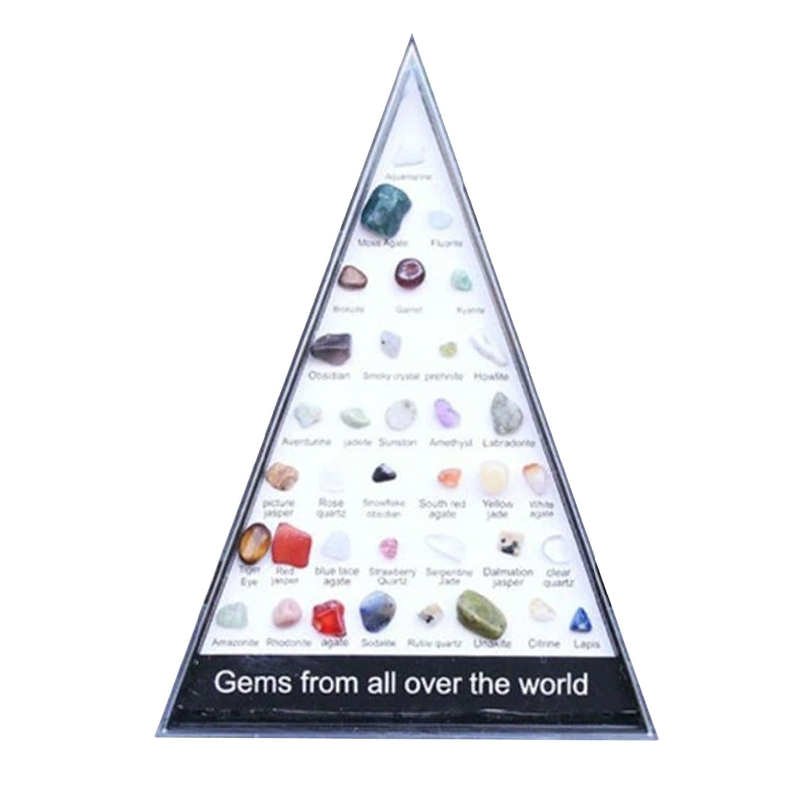 kjfeif 36 Types of Natural Crystal Gemstones ore Triangle Sets Rock ...