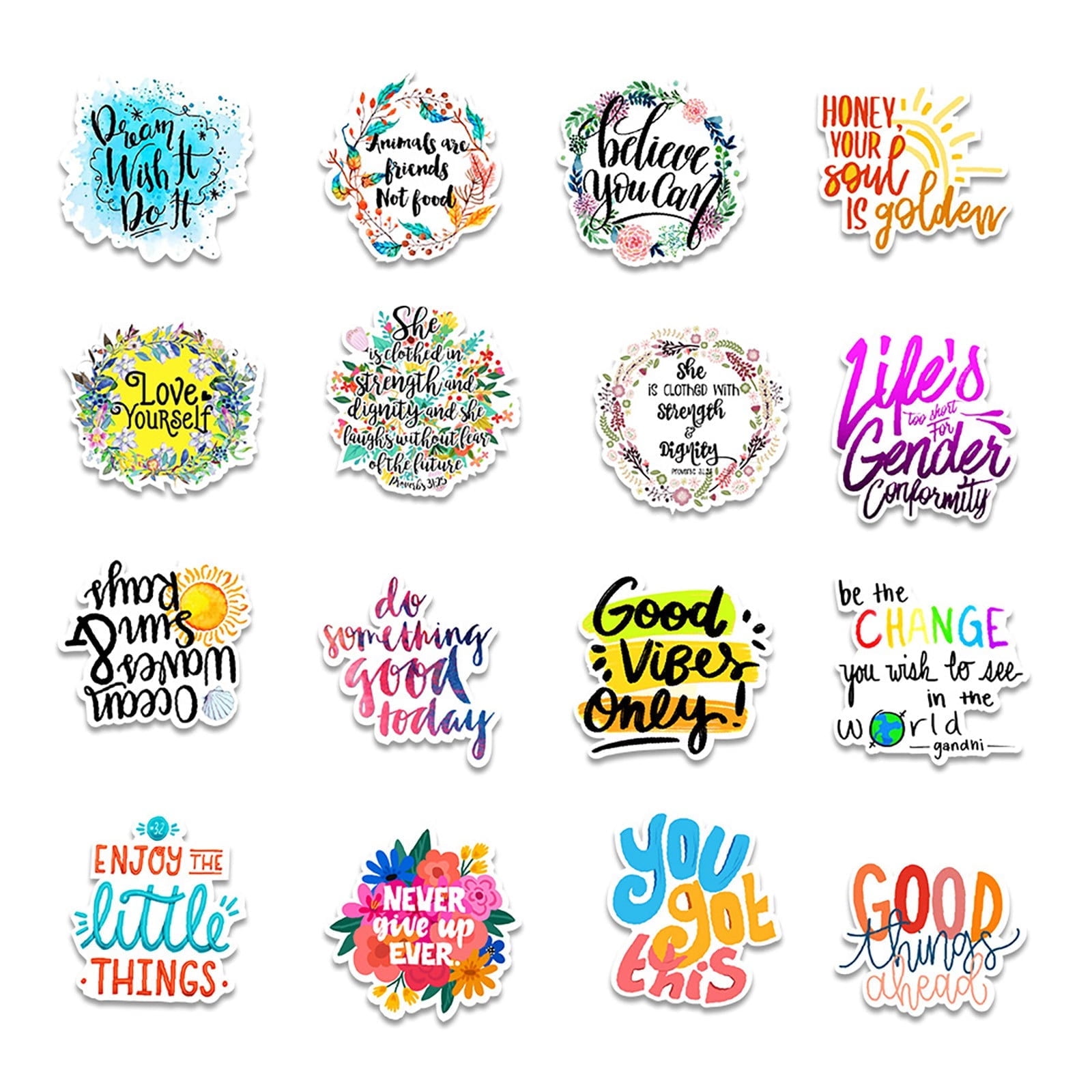 kjfeif 50 Counts Inspirational Quotes Words Stickers Inspiring Planner ...