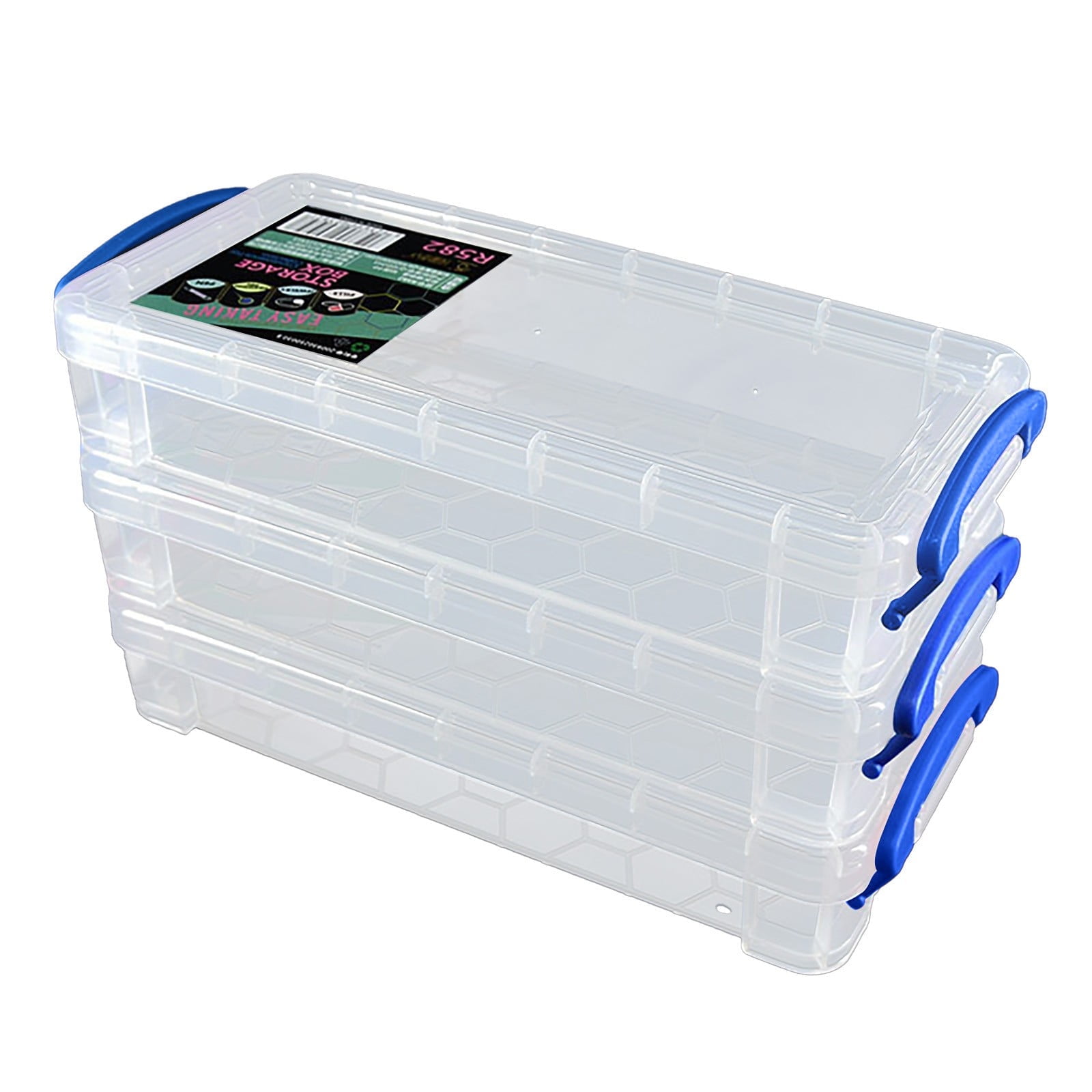 kjfeif 6 Pack Extra Large Capacity Plastic Pencil Box Stackable ...