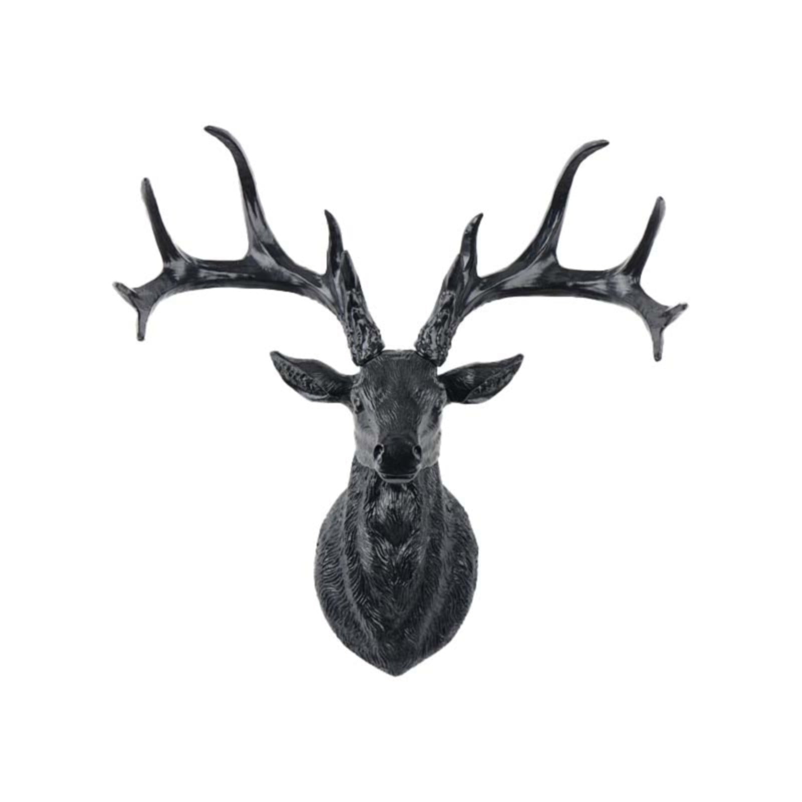 kjfeif Animal Heads Wall Decor, Faux Deer Head Mount, Animal Sculptures ...