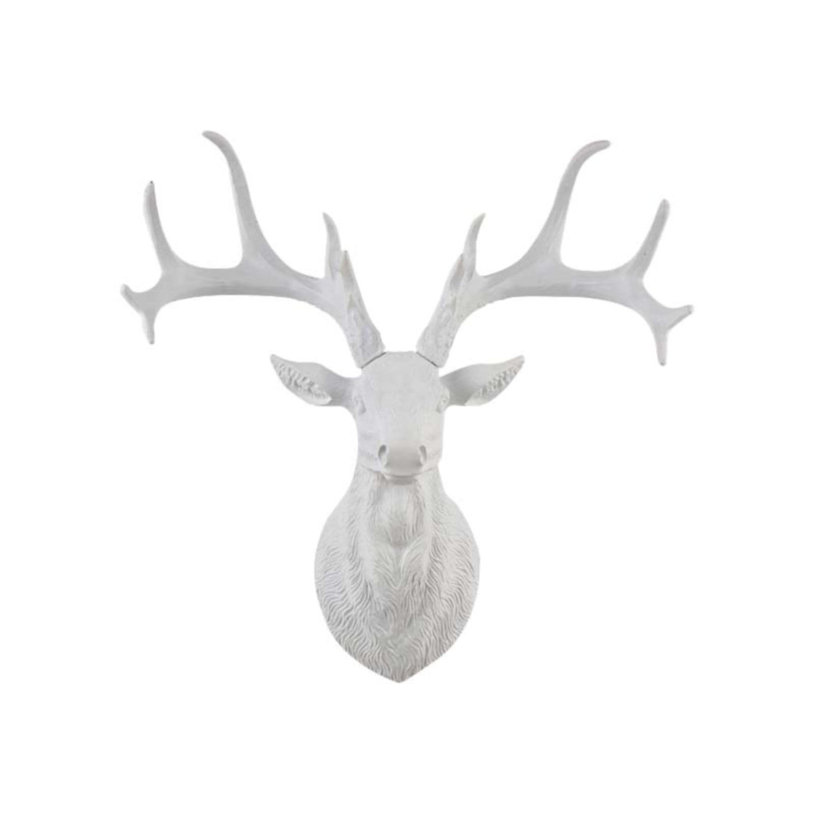 kjfeif Animal Heads Wall Decor, Faux Deer Head Mount, Animal Sculptures ...