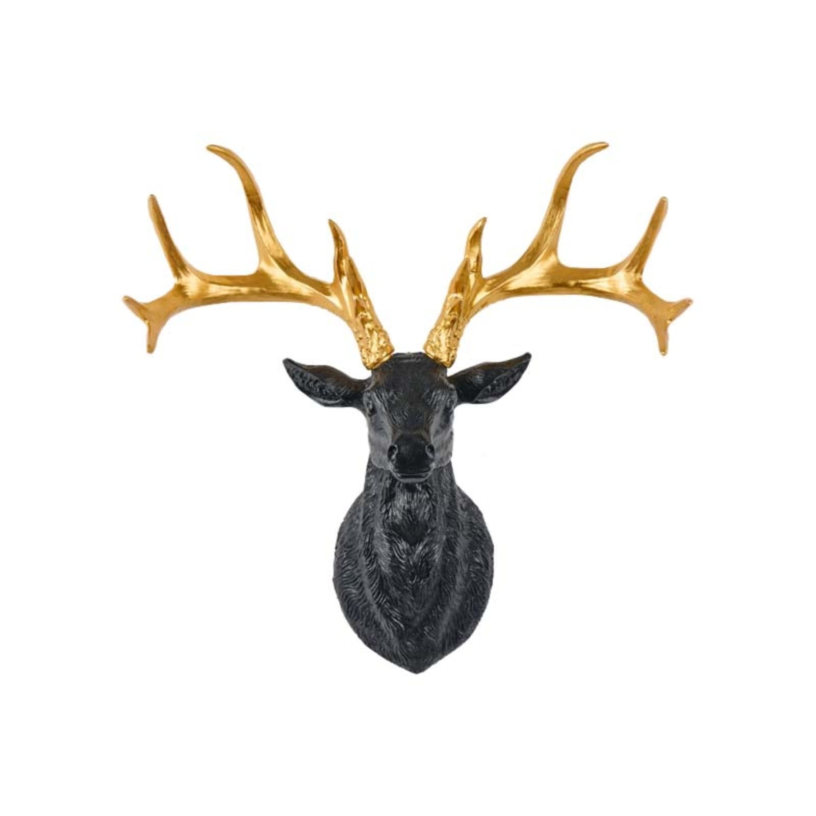 kjfeif Animal Heads Wall Decor, Faux Deer Head Mount, Animal Sculptures ...