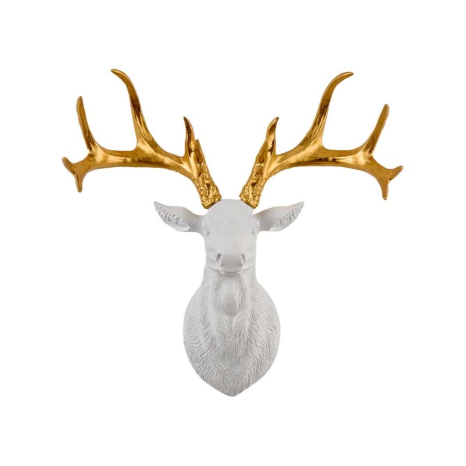 kjfeif Animal Heads Wall Decor, Faux Deer Head Mount, Animal Sculptures ...