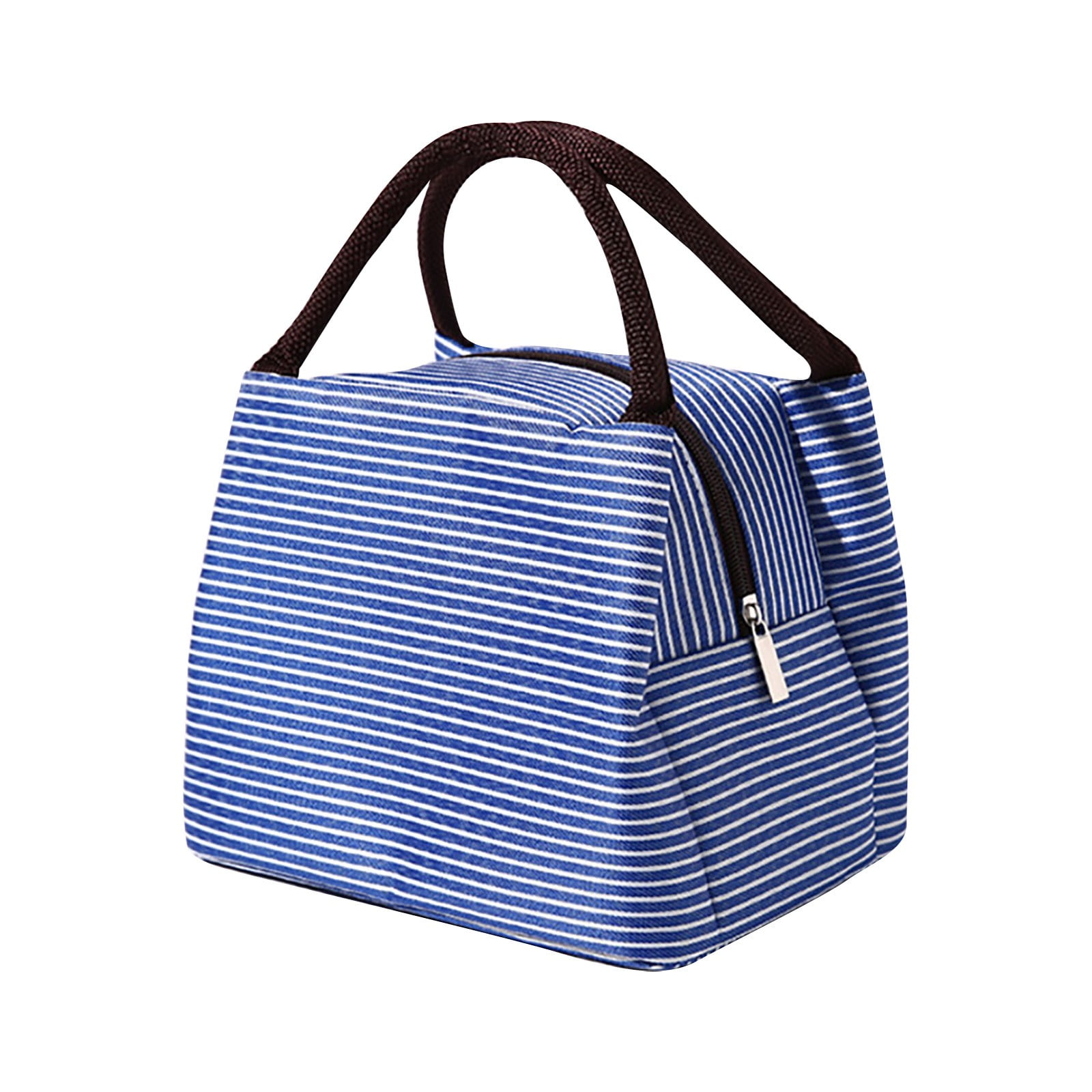 kjfeif Canvas Lunch Tote Bag for Women for Work with Blue and White ...