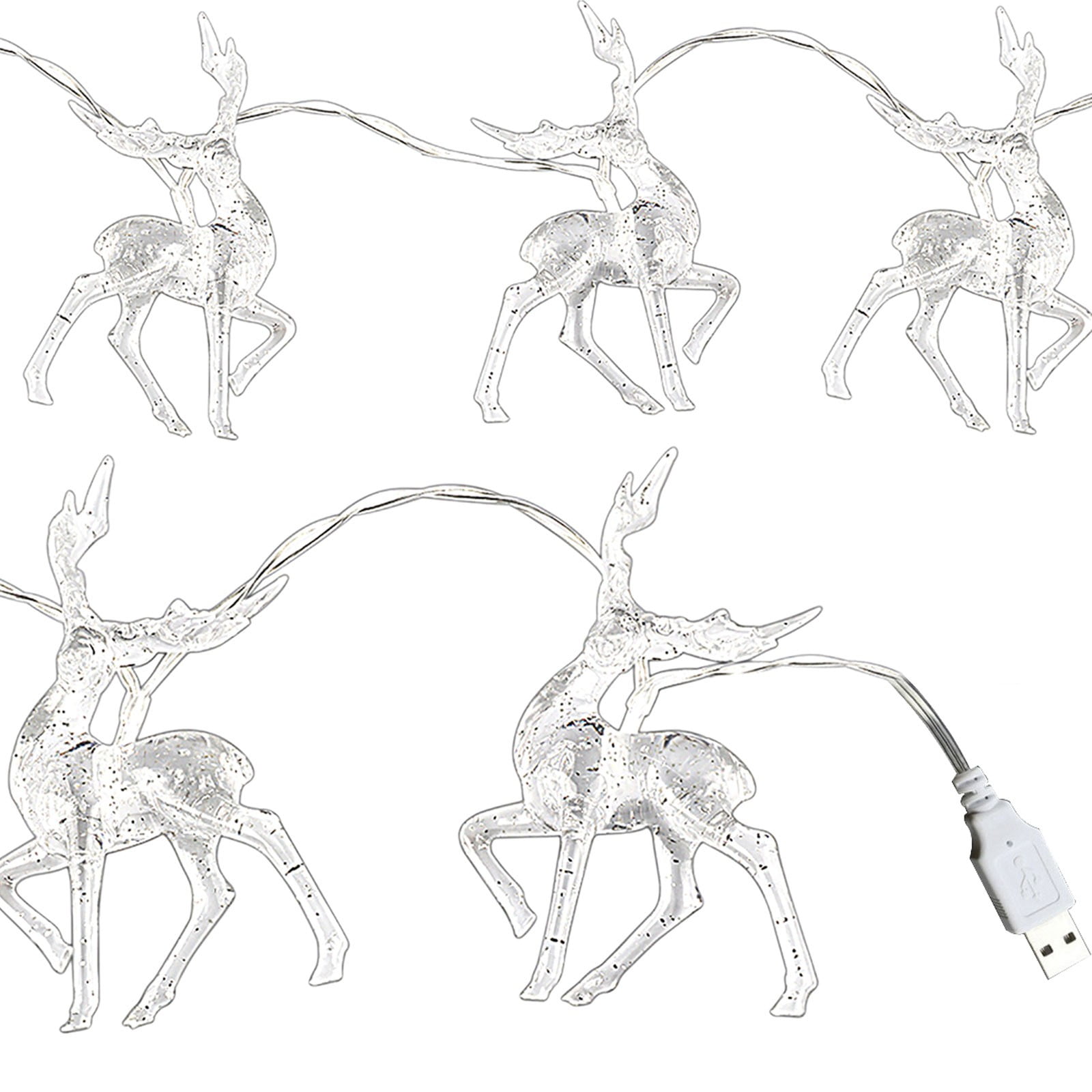 kjfeif Christmas Lights Reindeer String Lights - 1.5-Meter 10LED Warm ...