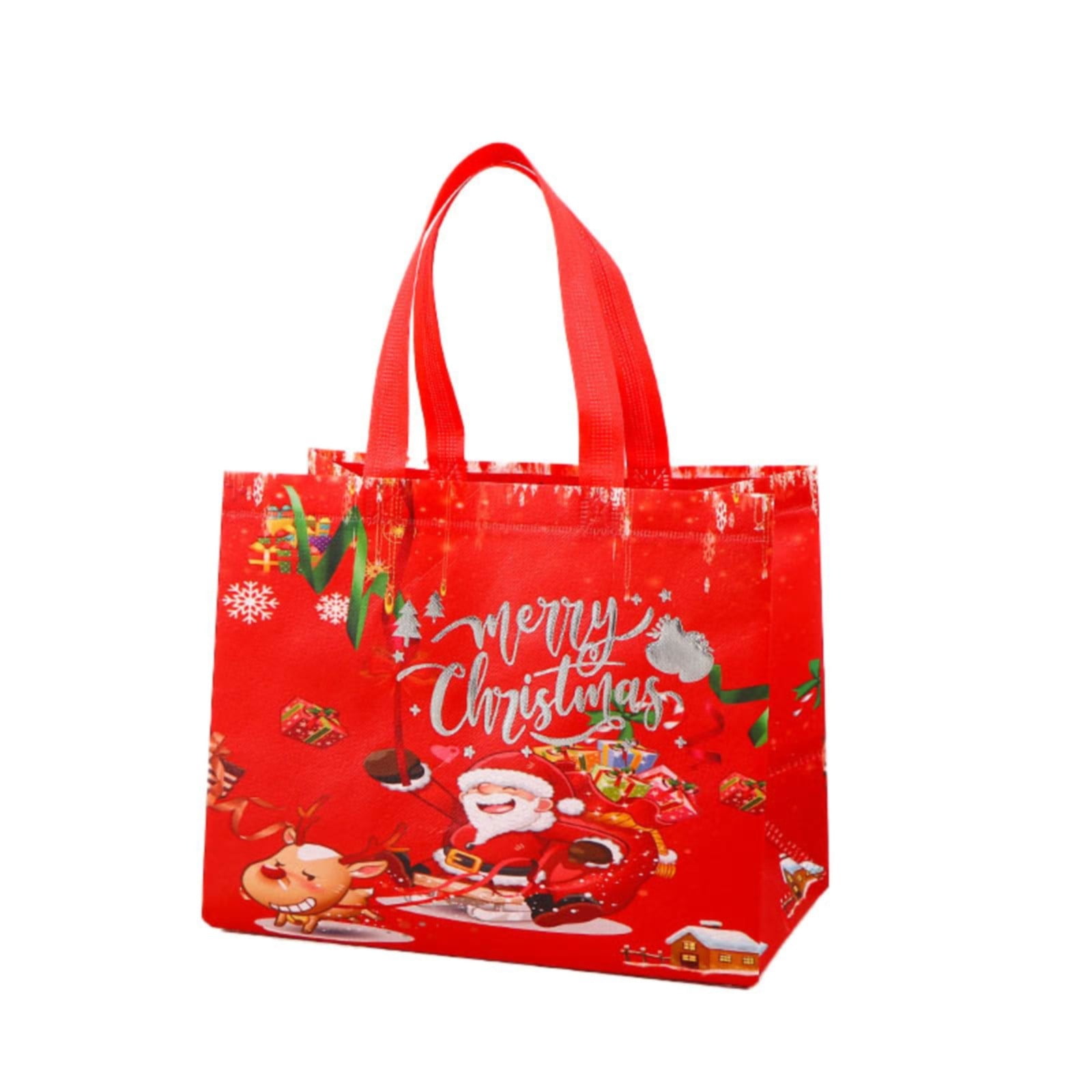 kjfeif Christmas Tote Gift Bag, Xmas Multi-functional Non Woven for ...