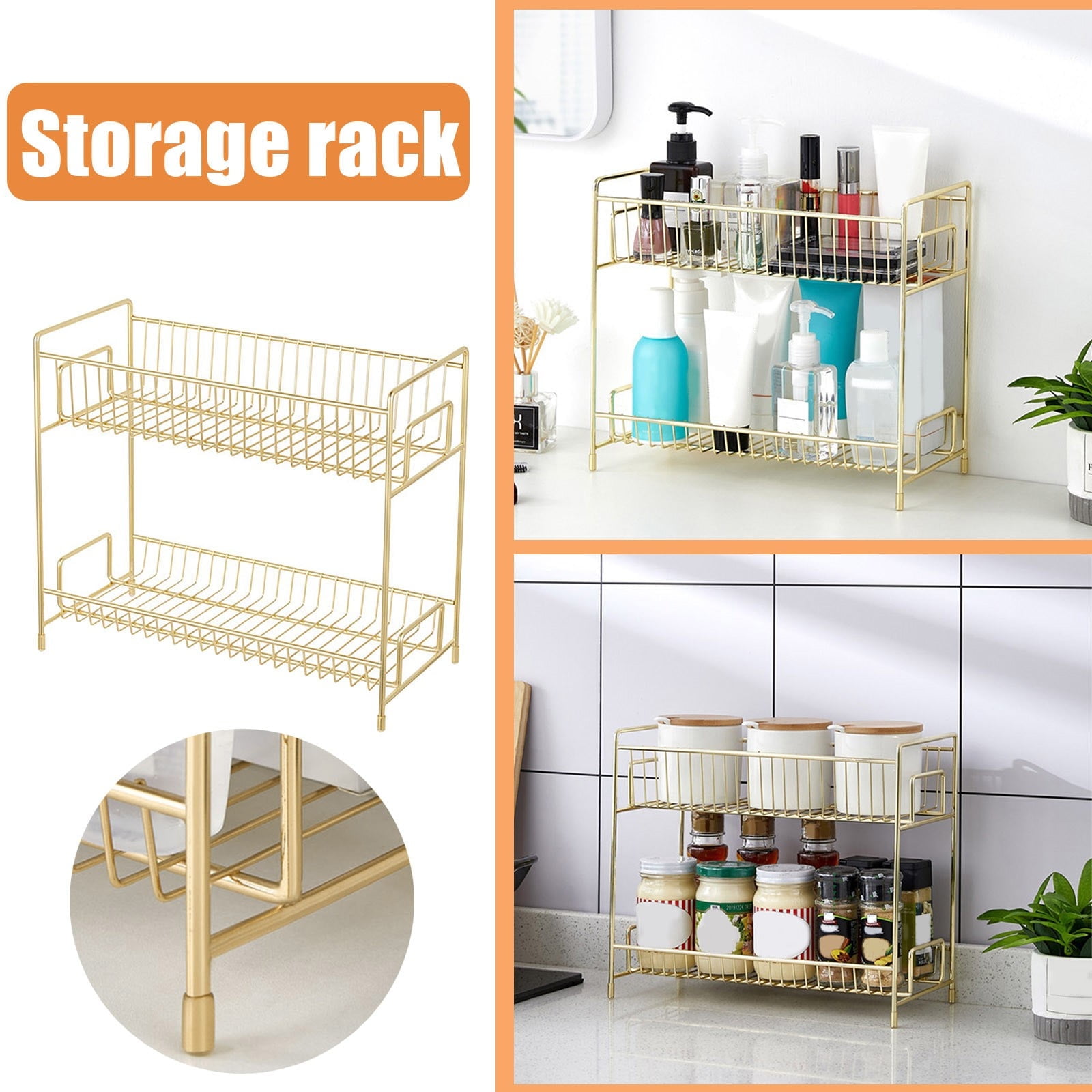 kjfeif Clearance! 2025 New 2-Tier Cabinet Storage Rack, Suitable for ...