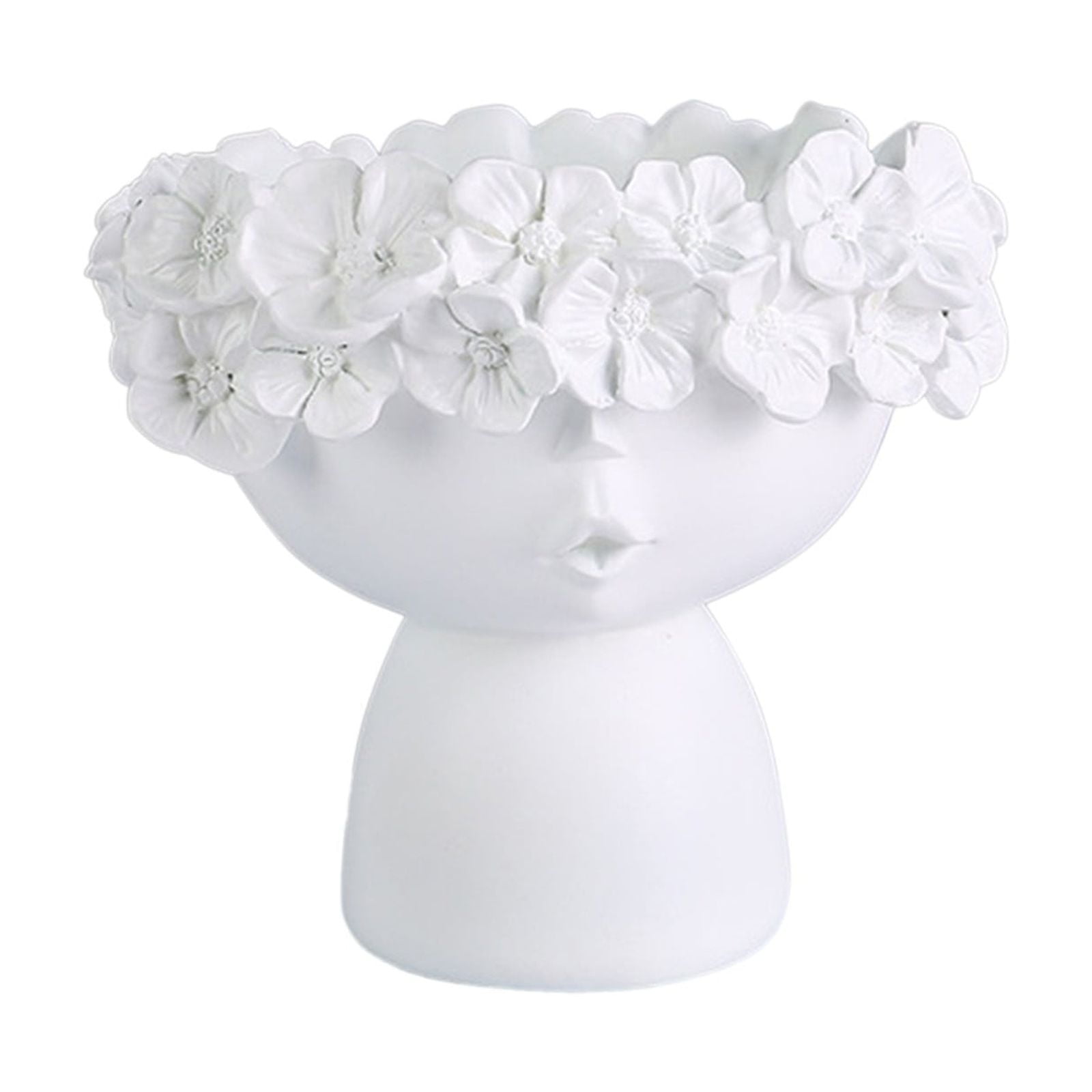 kjfeif Head Face Planters Pots Resin Flower Wreath Lady Head Statue ...