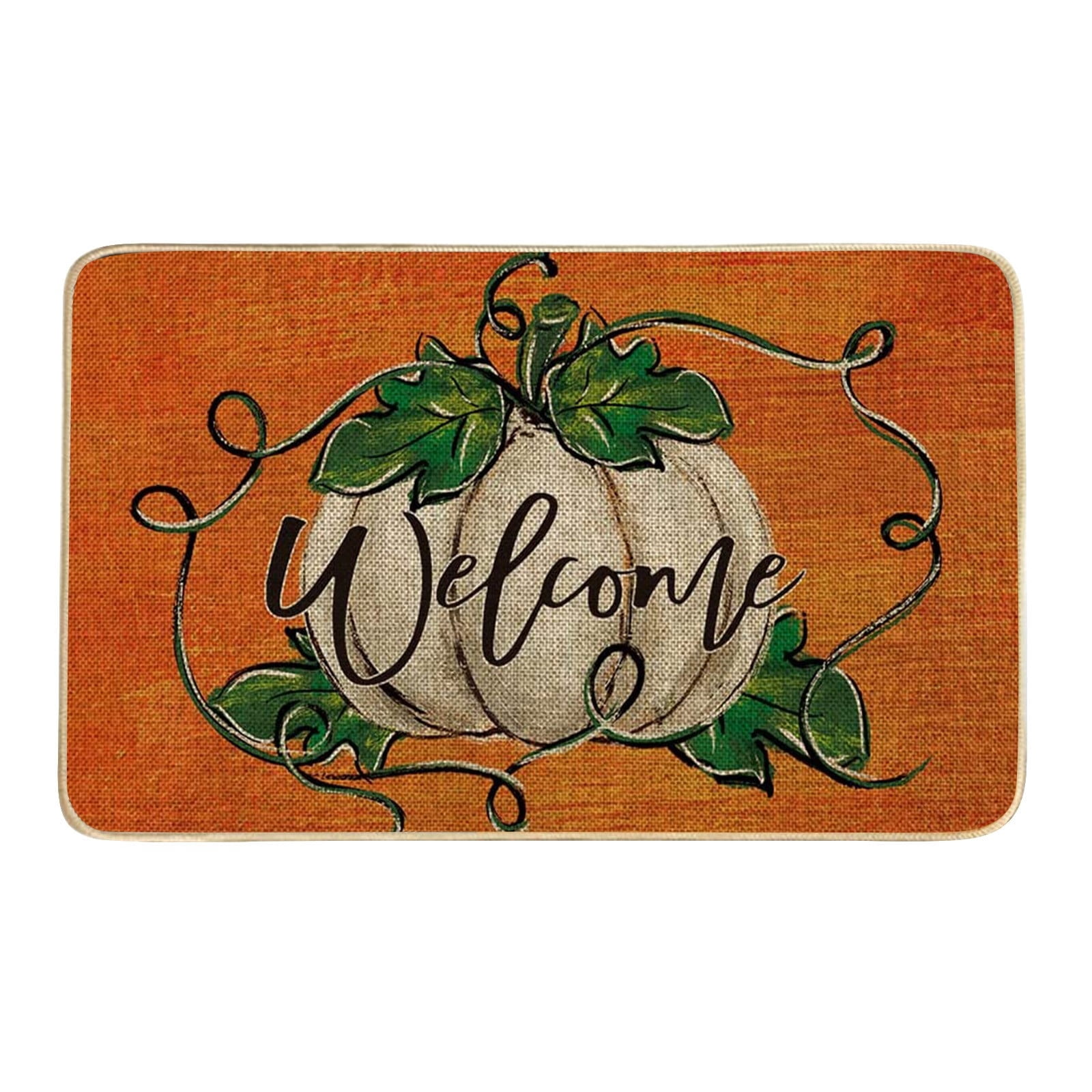 kjfeif Non Slip Pumpkin Welcome Doormat Buffalo Plaid Doormats for ...