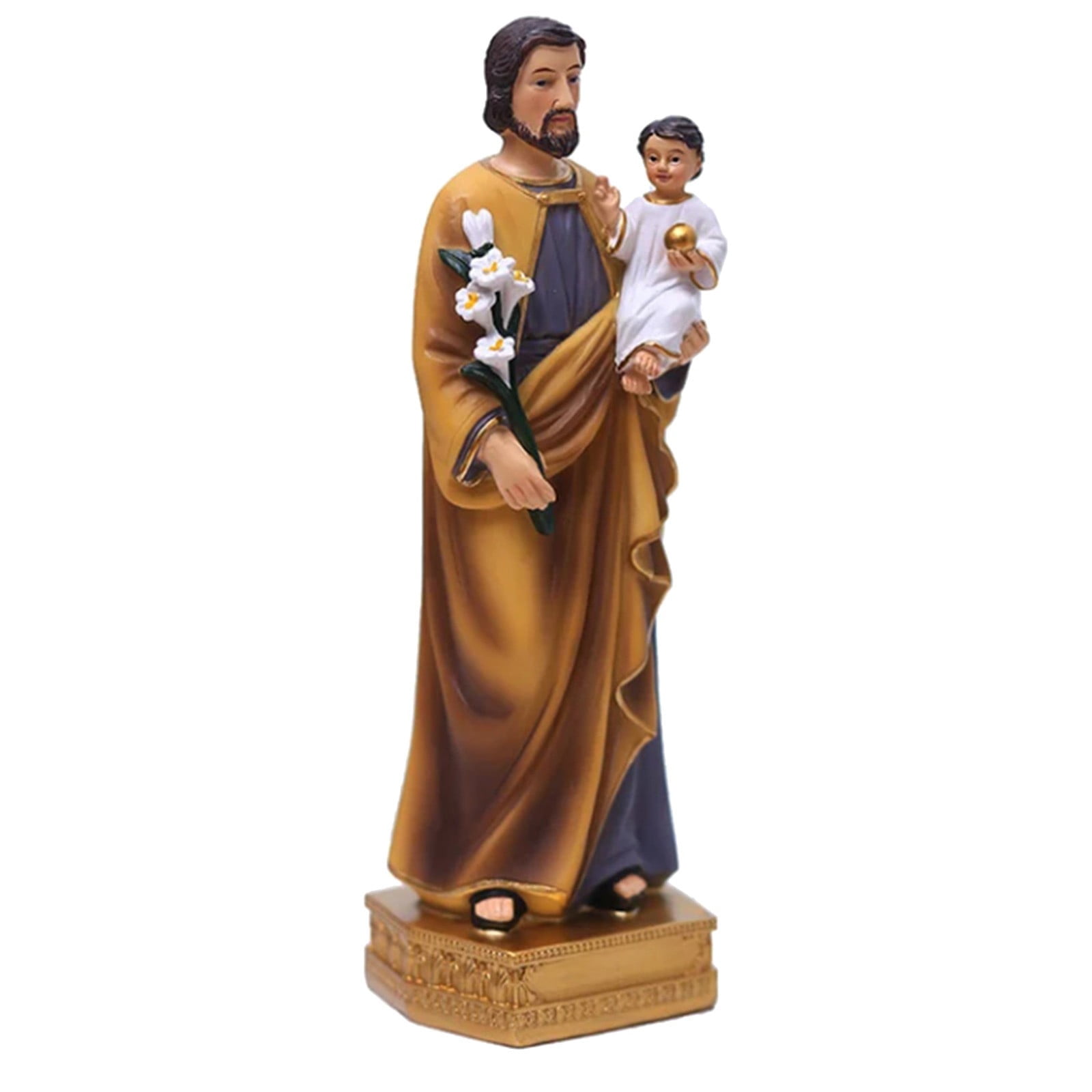 kjfeif Saint Joseph with Child Resin Statue,8 Inch Catholic Saint ...