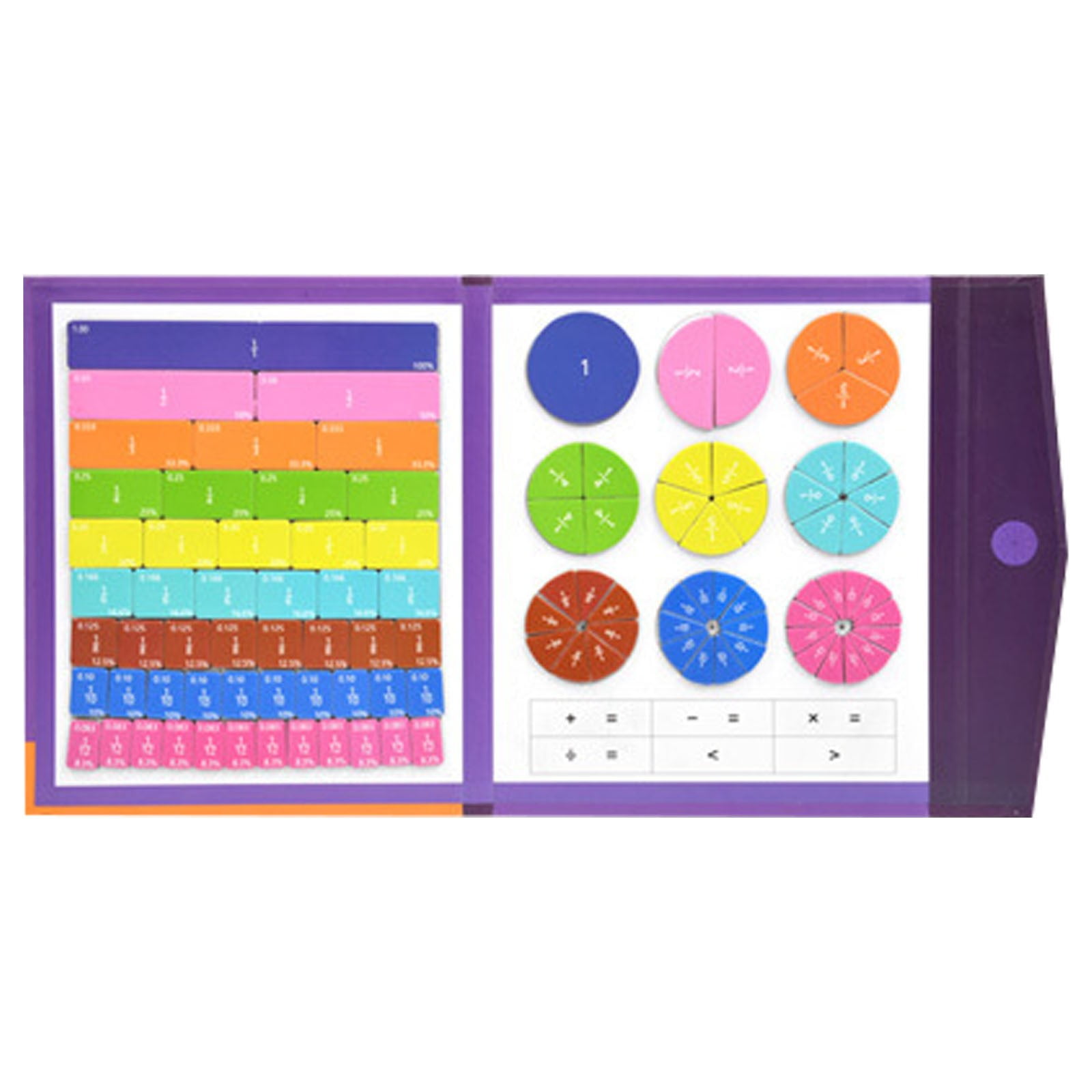 kjfeif Toy Wooden Math Children Fraction Learning Fraction Book ...