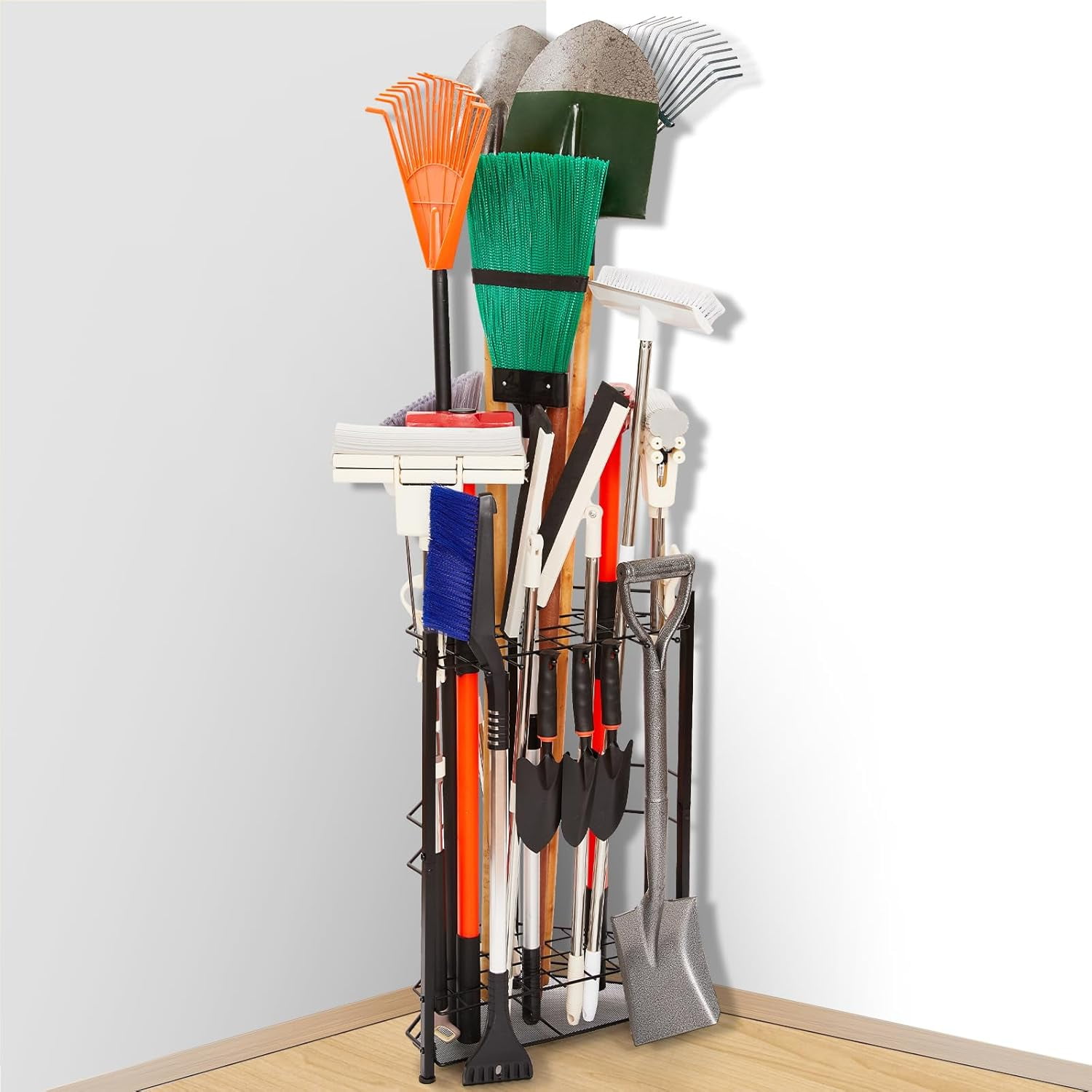 vbfgybxny Garden Tool Organizer Holds 50 Long-Handled Tools/Rakes ...