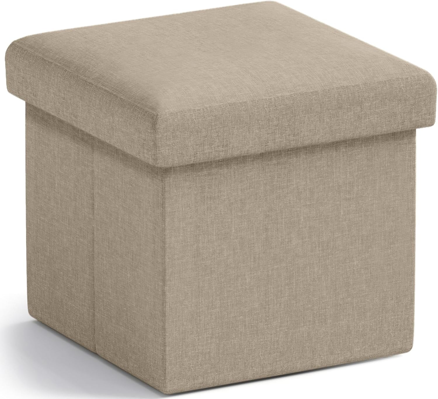 kjlmybn Small Storage Ottoman Foldable Collapsible Cube Square Linen ...